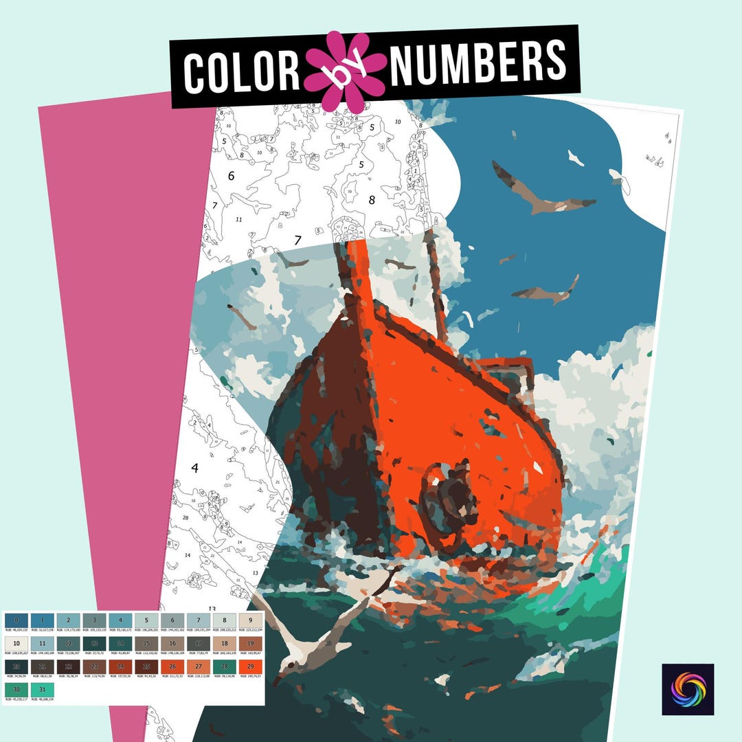 Color by Numbers for Adults | Nautical Ship 01 | Paint by Numbers ...