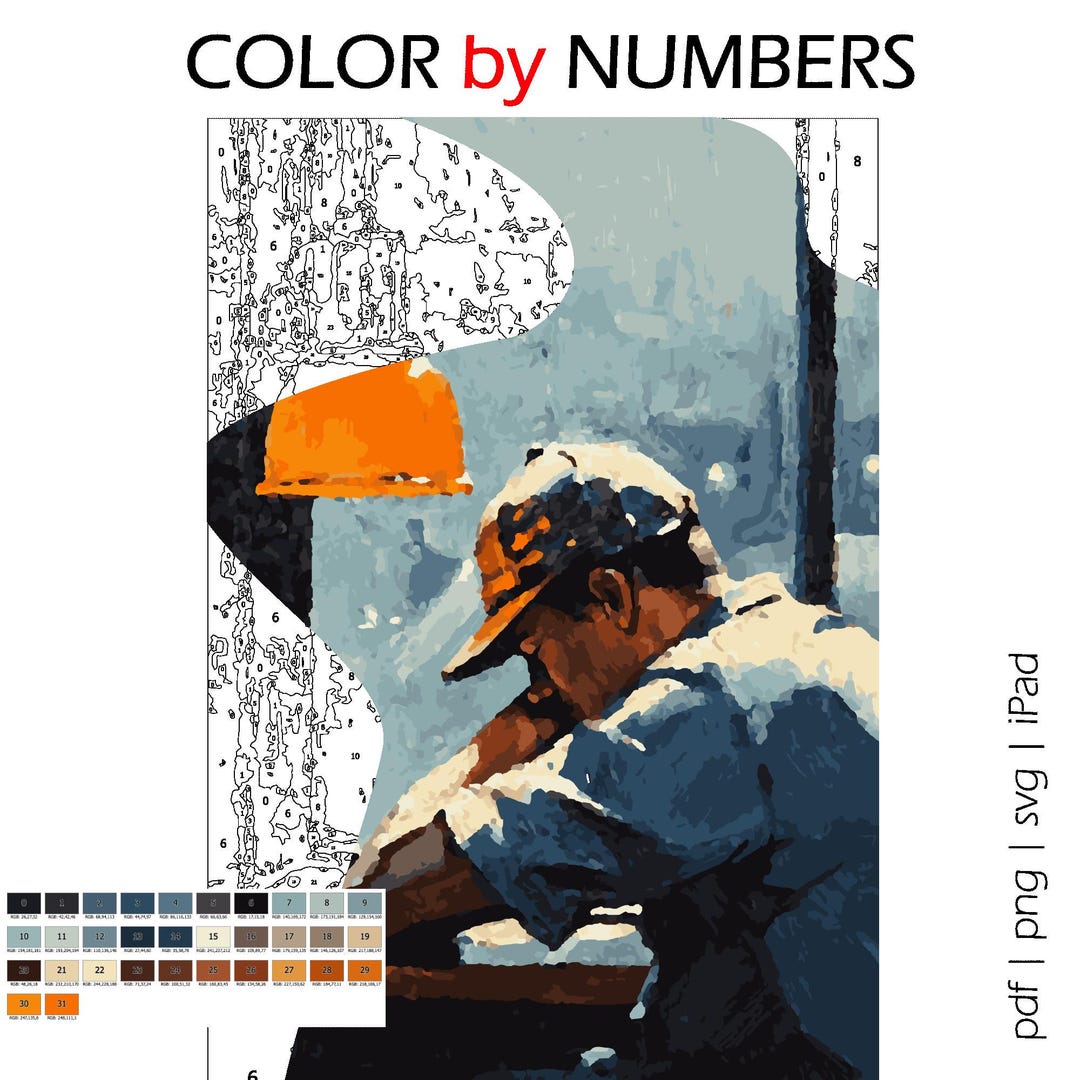 Color by Numbers for Adults | Boy in Trouble | Printable Paint by ...
