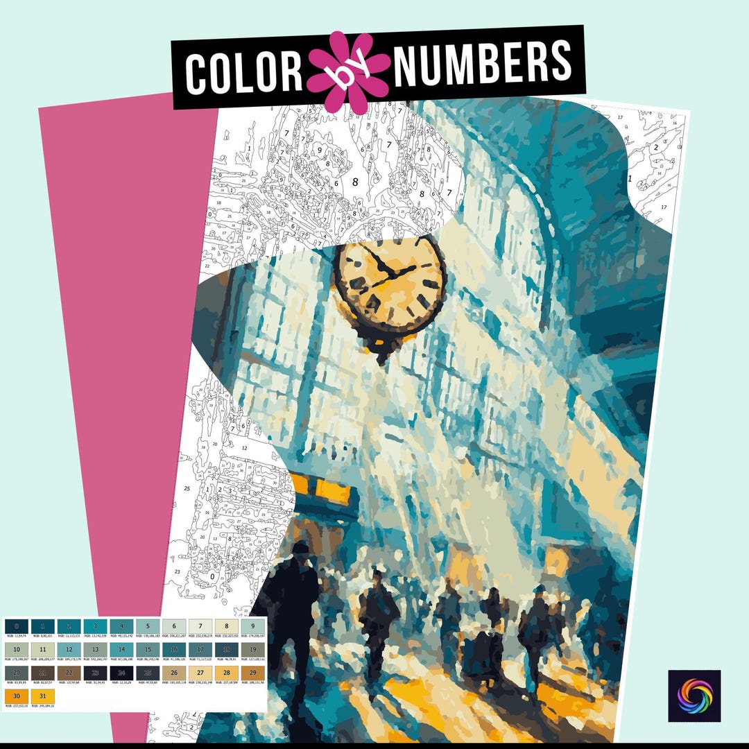 New York Cityscape Color by Numbers: Procreate iPad Painting (digital ...