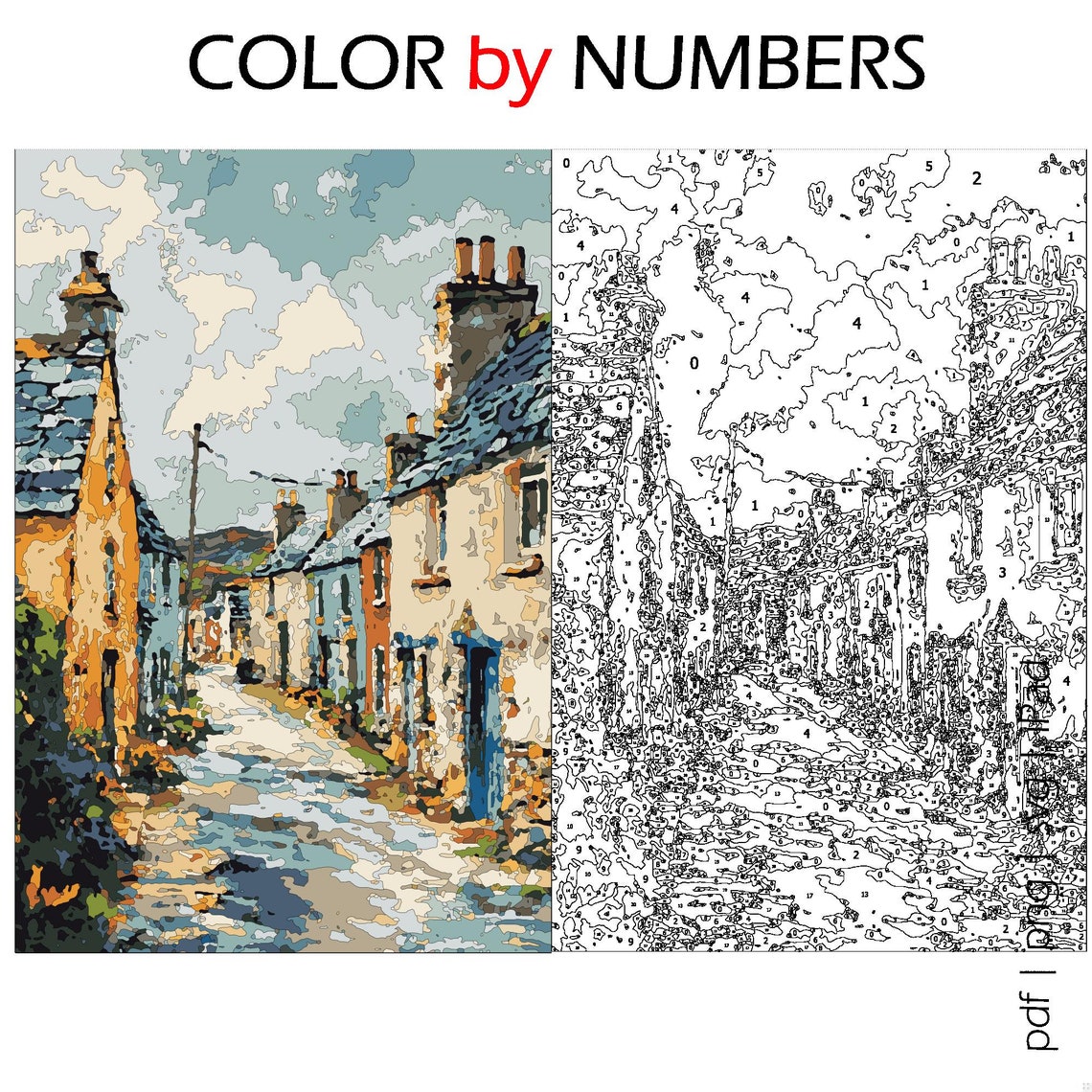 Ireland Street Color by Numbers: Printable Digital Art (PDF, SVG, PNG ...