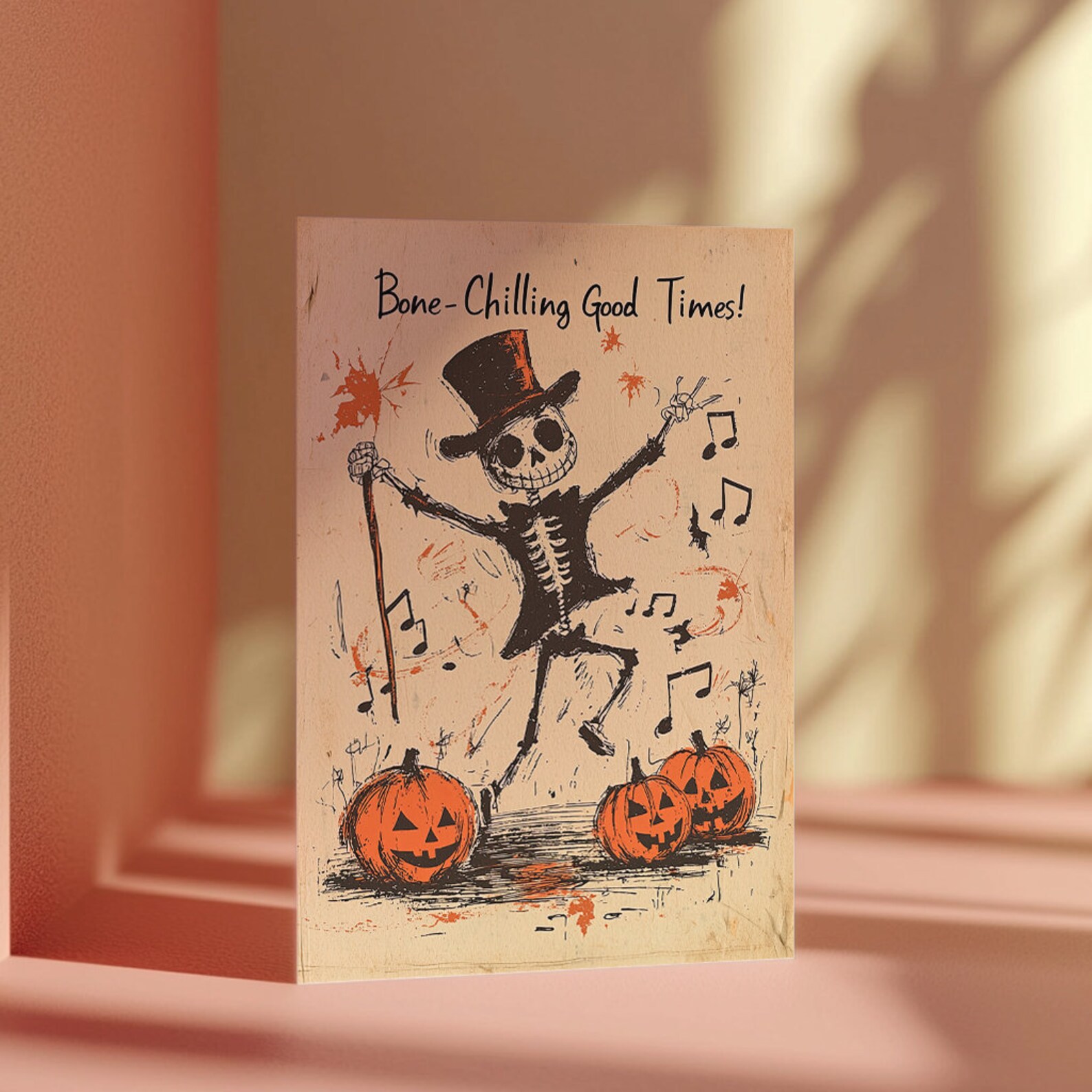 Vintage Halloween Greeting Card: Spooky Foldable DIY Card (digital ...