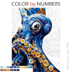 Color by Numbers for Adults | Octopus | Printable Paint by Numbers ...