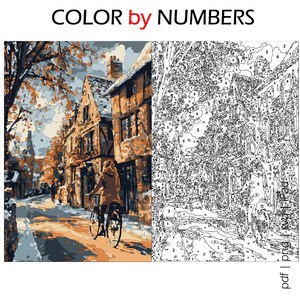 Color by Numbers for Adults | Girl Cycling Scotland | Printable Paint ...