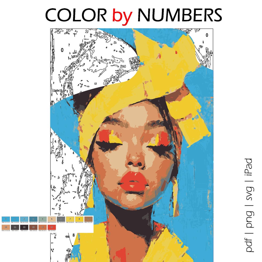Vibrant Digital Color by Numbers for Procreate | Paint by Numbers ...
