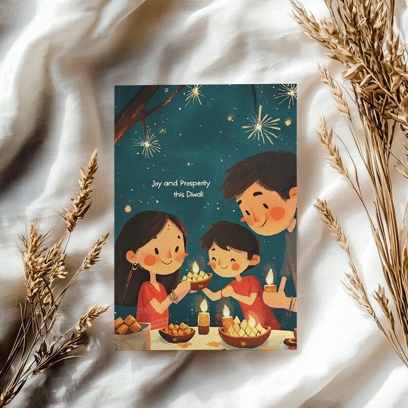 Printable Diwali Greeting Card: DIY Foldable Design (digital Download ...