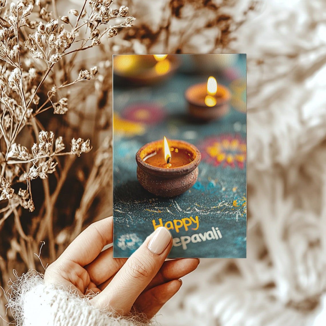 Deepavali Greeting Card | Printable Diwali DIY Foldable Greeting Card ...