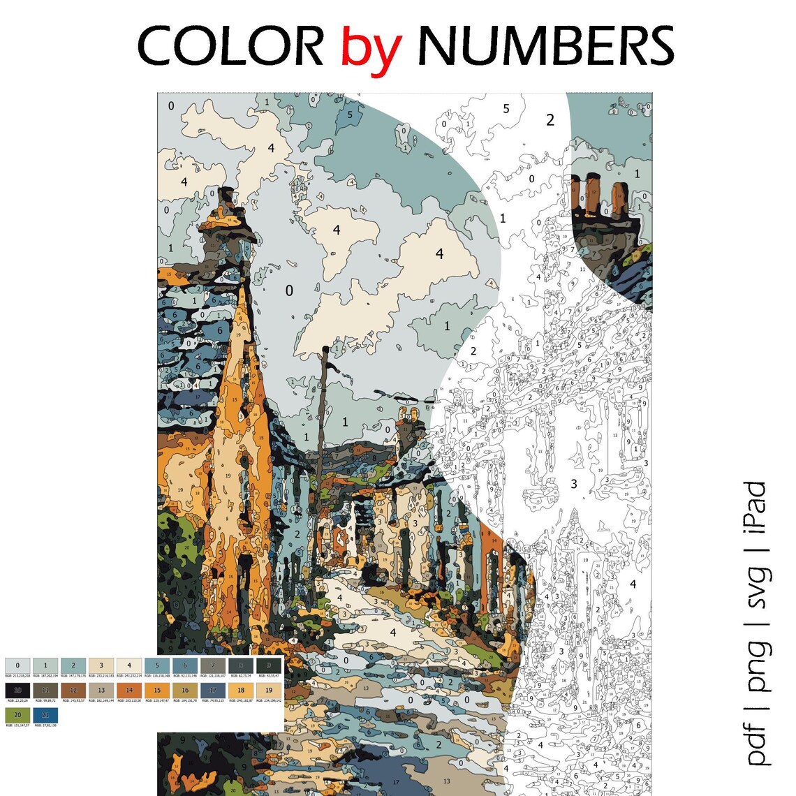 Ireland Street Color by Numbers: Printable Digital Art (PDF, SVG, PNG ...