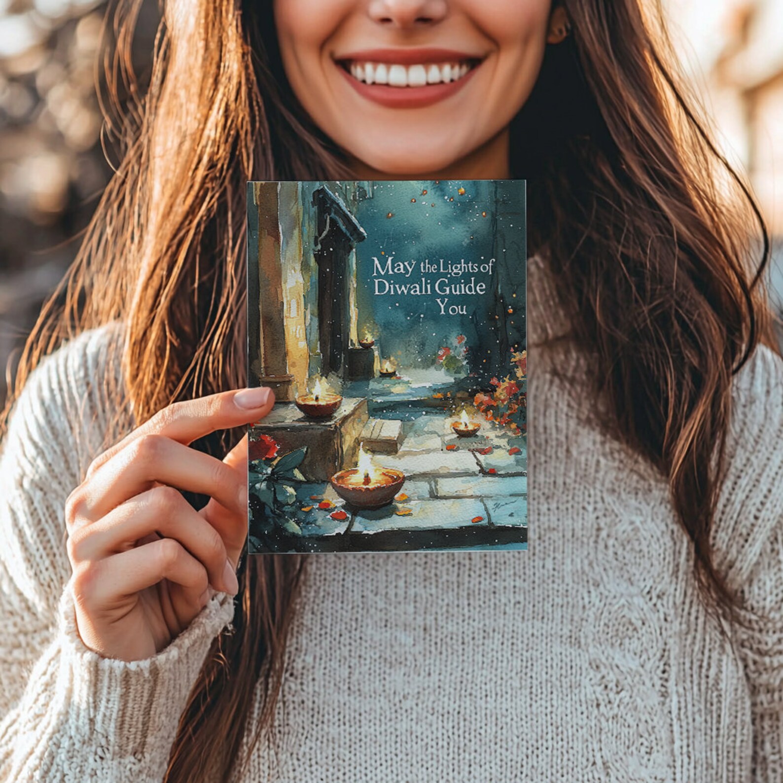Printable Diwali Greeting Card: DIY Foldable Candle Design (digital ...