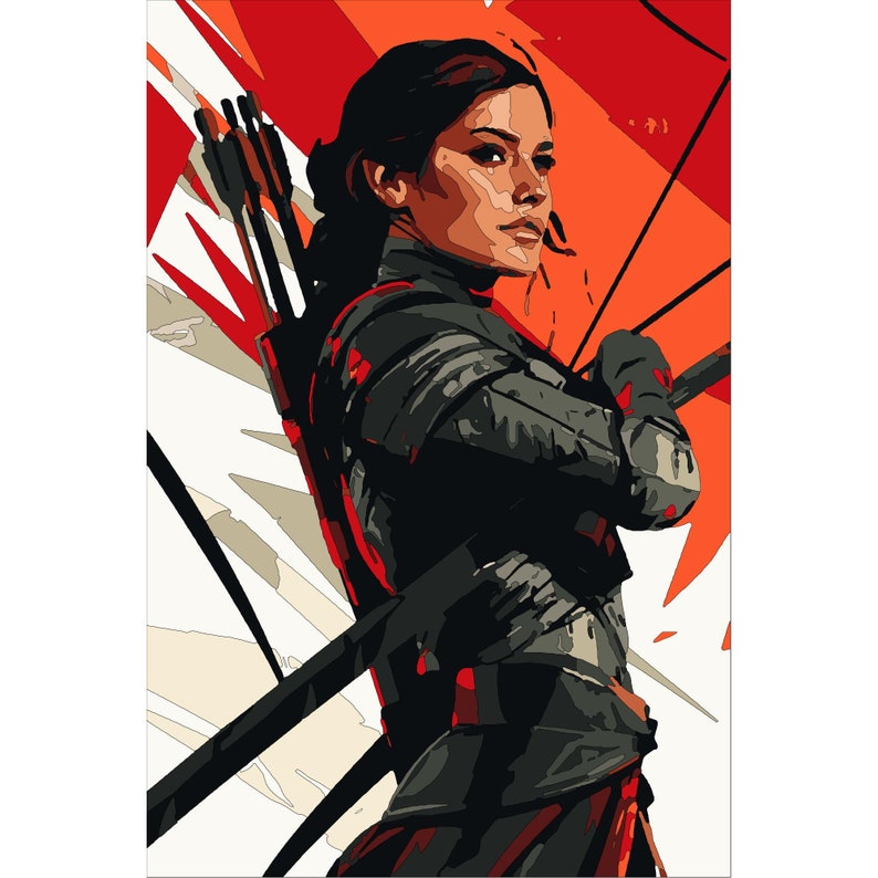 Female Warrior Color by Numbers: Printable Digital Art (PDF, SVG, PNG ...