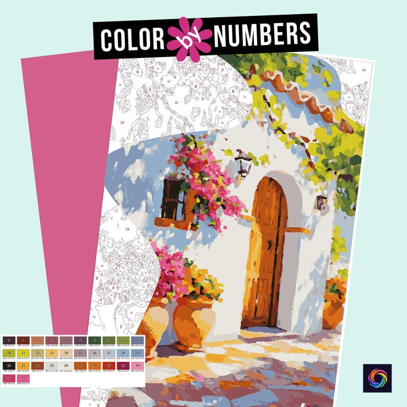 Color by Numbers for Adults | Andalusian House 02 Spain Paint by ...