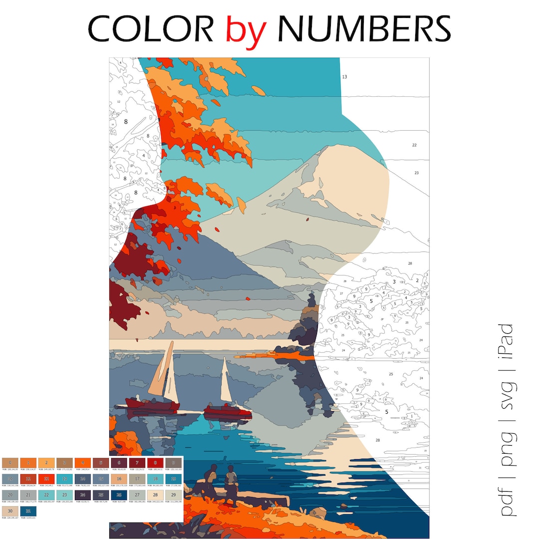 Color by Numbers for Adults | Fall in Japan | Printable Paint by ...