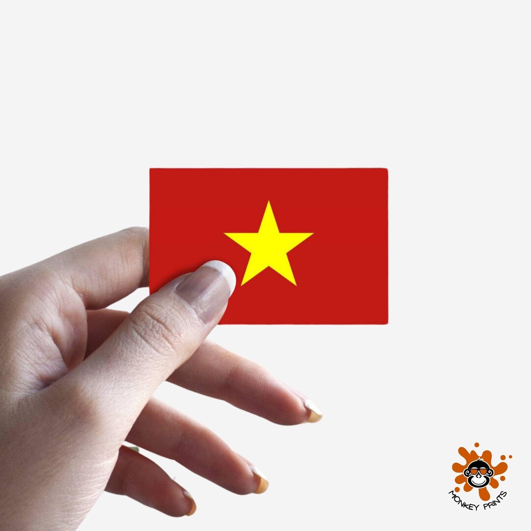 Vietnam Flag Sticker Flag of Vietnam Sticker Vietnam Travel Sticker ...
