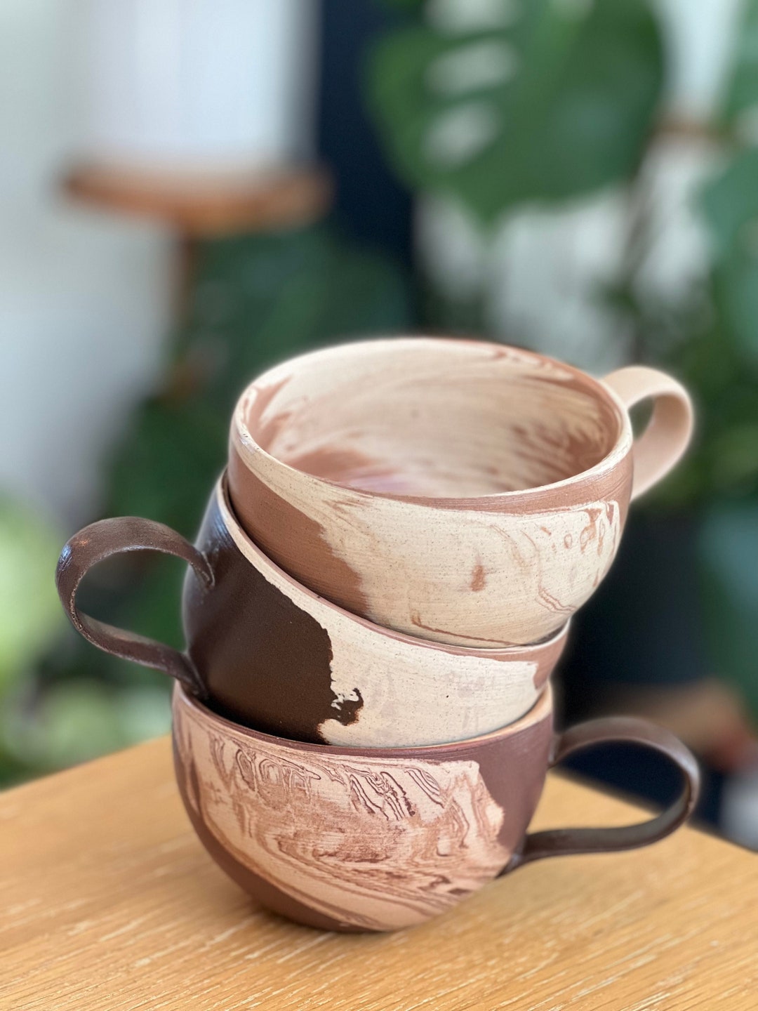 Caramel Twisted Clay Coffee Cup [handmade] - Etsy