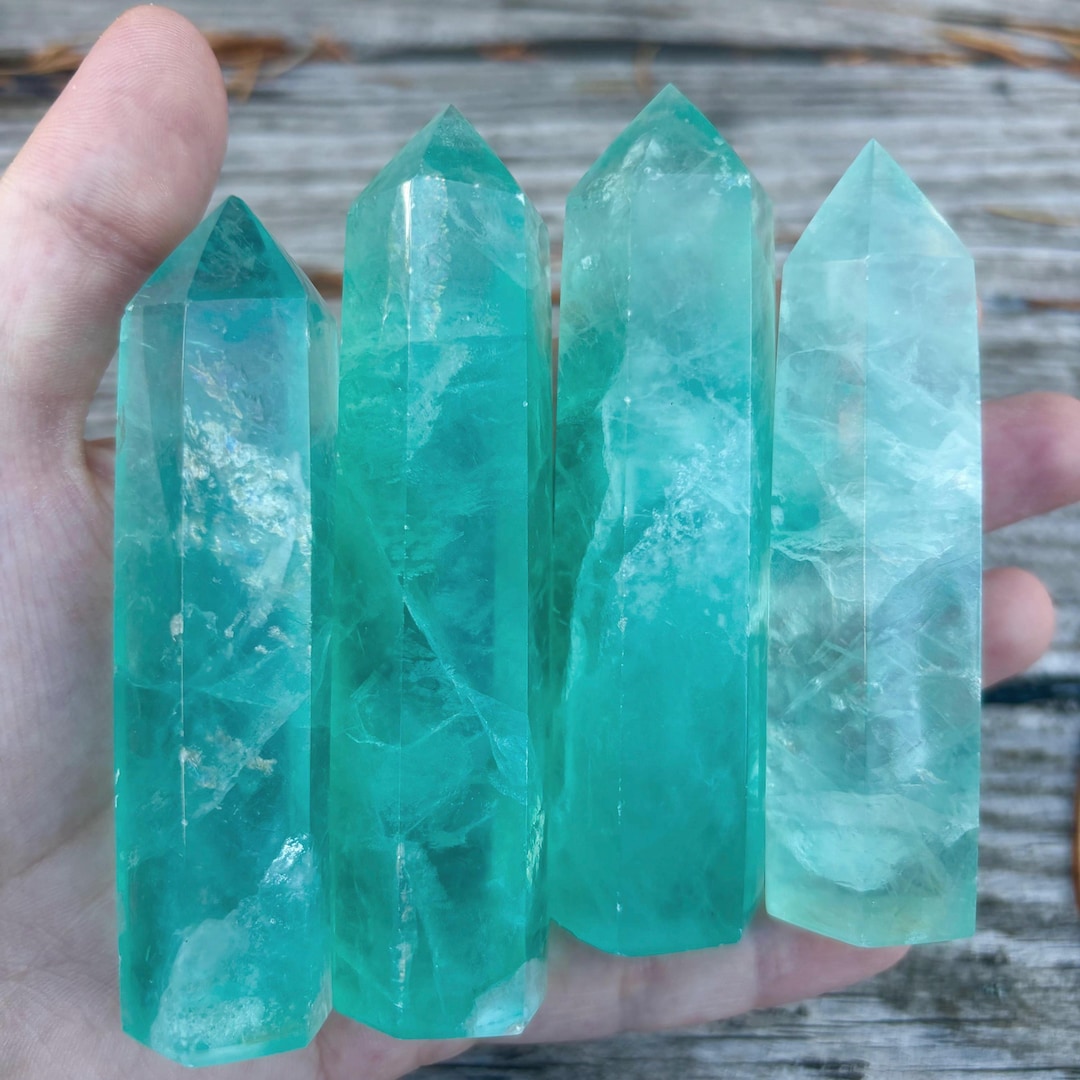 DISCOUNTED Baja Blast Green Fluorite Tower | Healing Crystal Point - Etsy