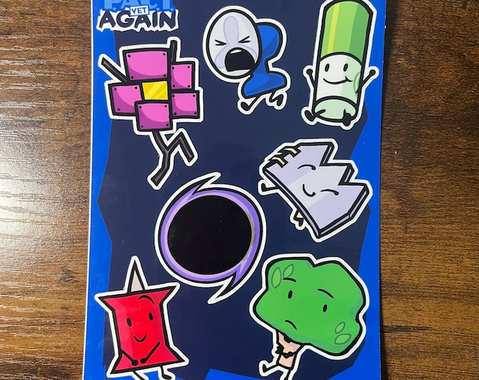 BFDI:TPOT Team Death P.A.C.T. yet Again Glossy Sticker Sheet - Etsy