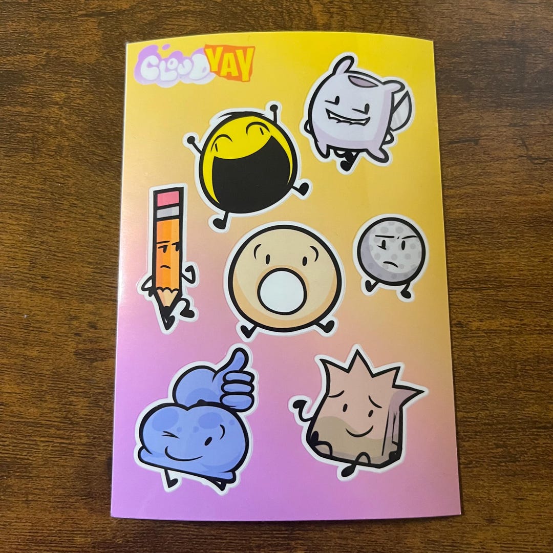 BFDI:TPOT Team Cloudyay Glossy Sticker Sheet - Etsy