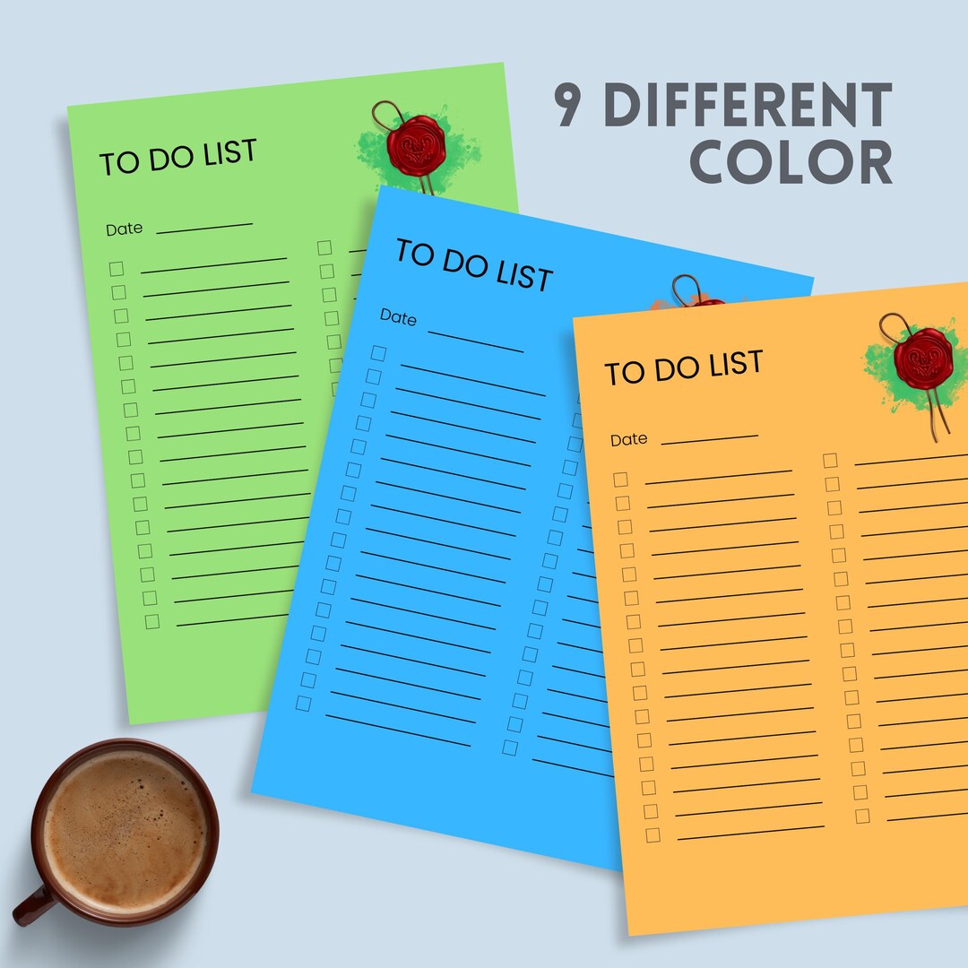 Colorful to Do List Bundle: A4 Printable Task Planner (PDF Download) - Etsy