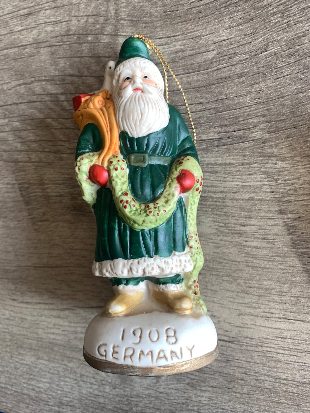 Vintage Old World Santa 1908 Germany Ceramic Figurine Ornament Pre ...