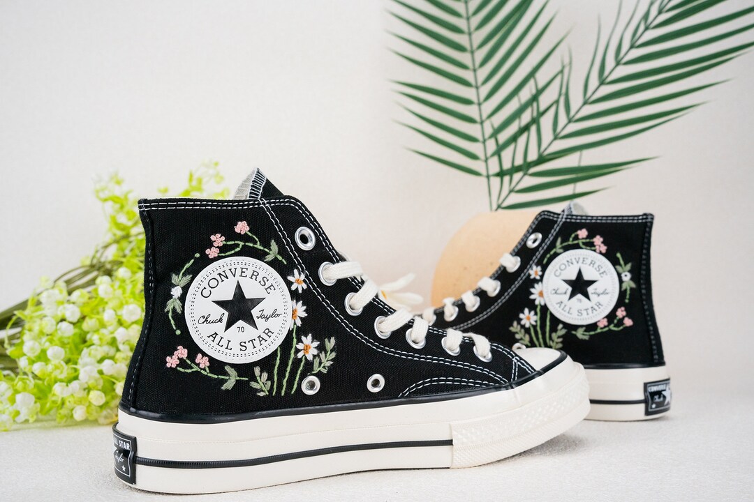 Converse Embroidery Converse Design 1970s Shoe Converse - Etsy