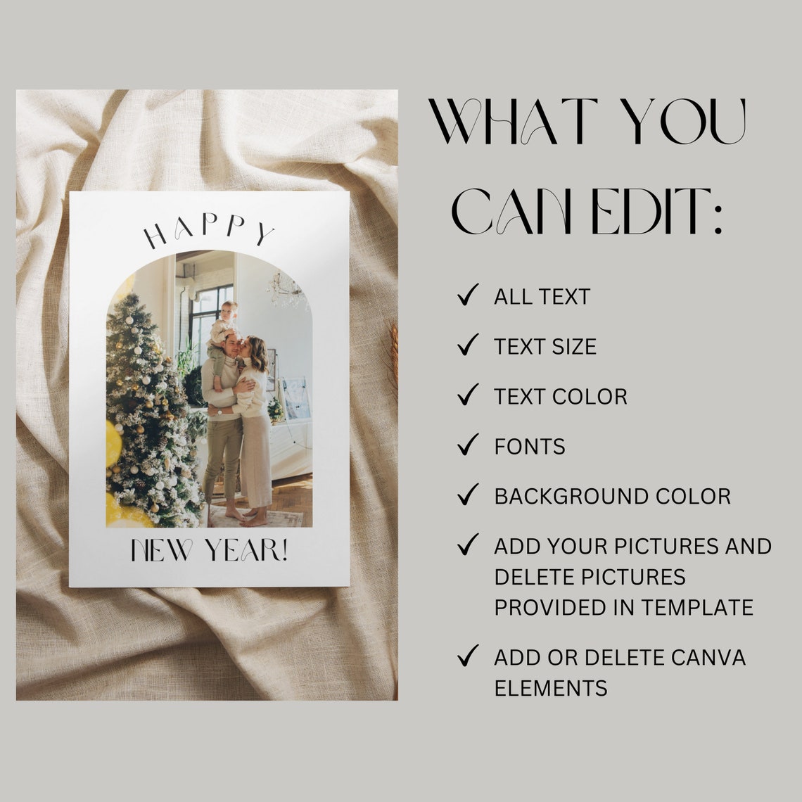 New Year Card Template, Year in Review Card Template, What A Year Card ...