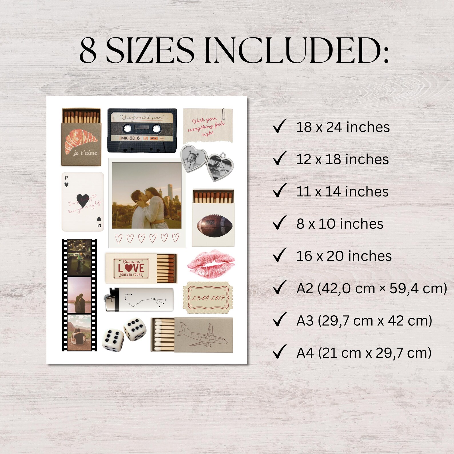 Editable Matchbook Poster Template: Custom Collage Wall Art (digital ...