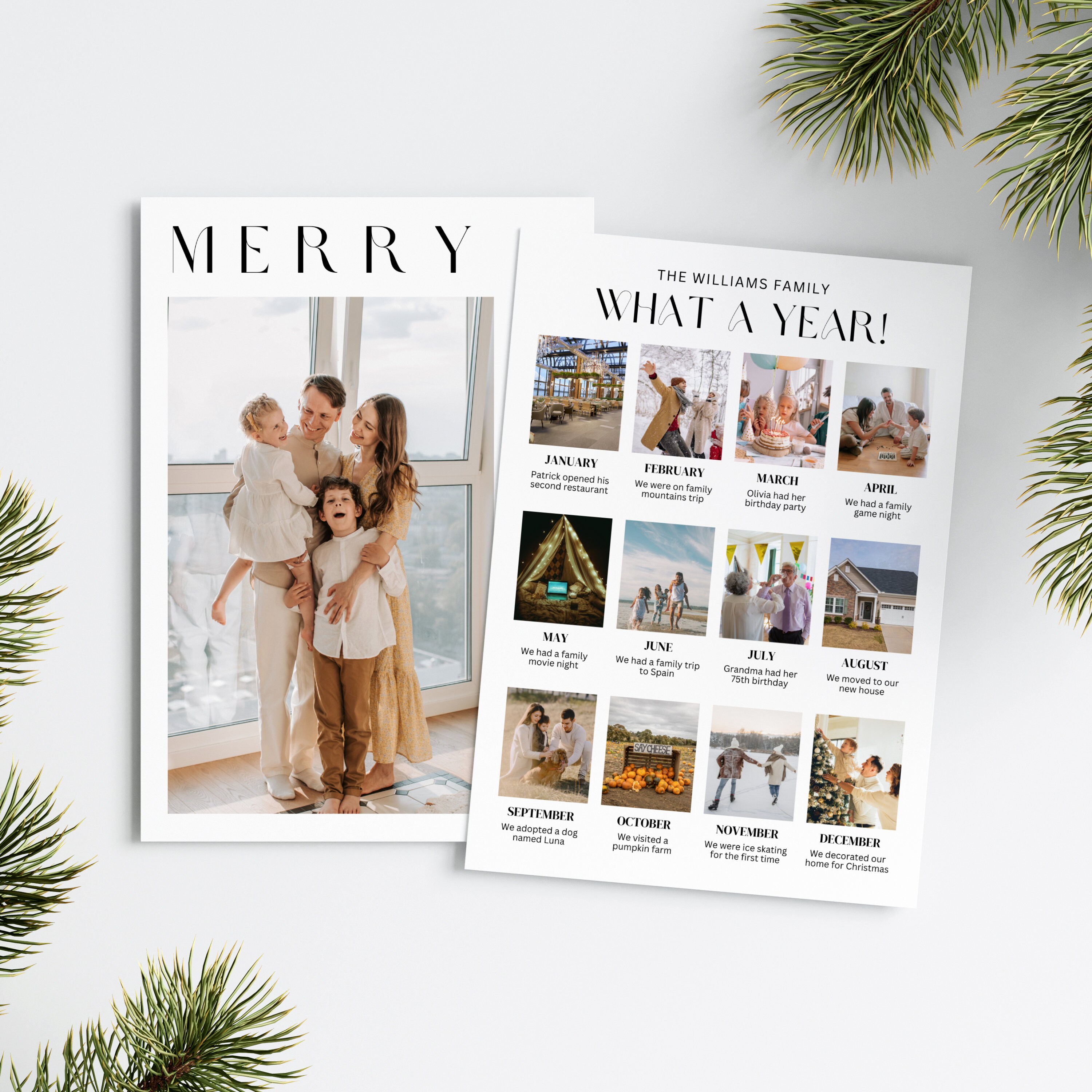 Year in Review Holiday Card Template, What A Year Card Photo Collage ...