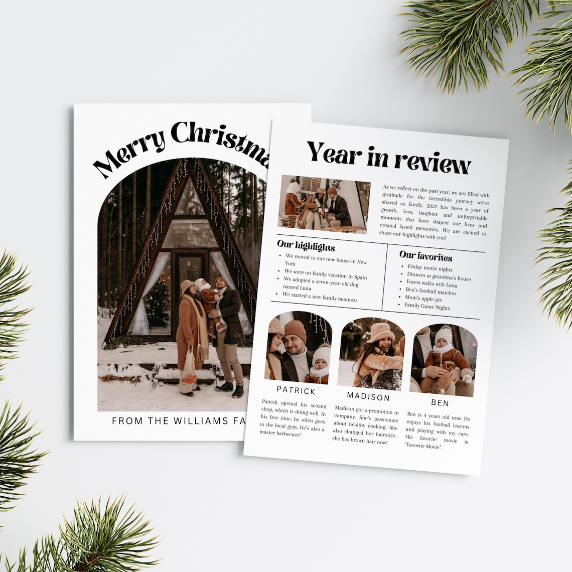 Year in Review Christmas Card Template What A Year Card - Etsy