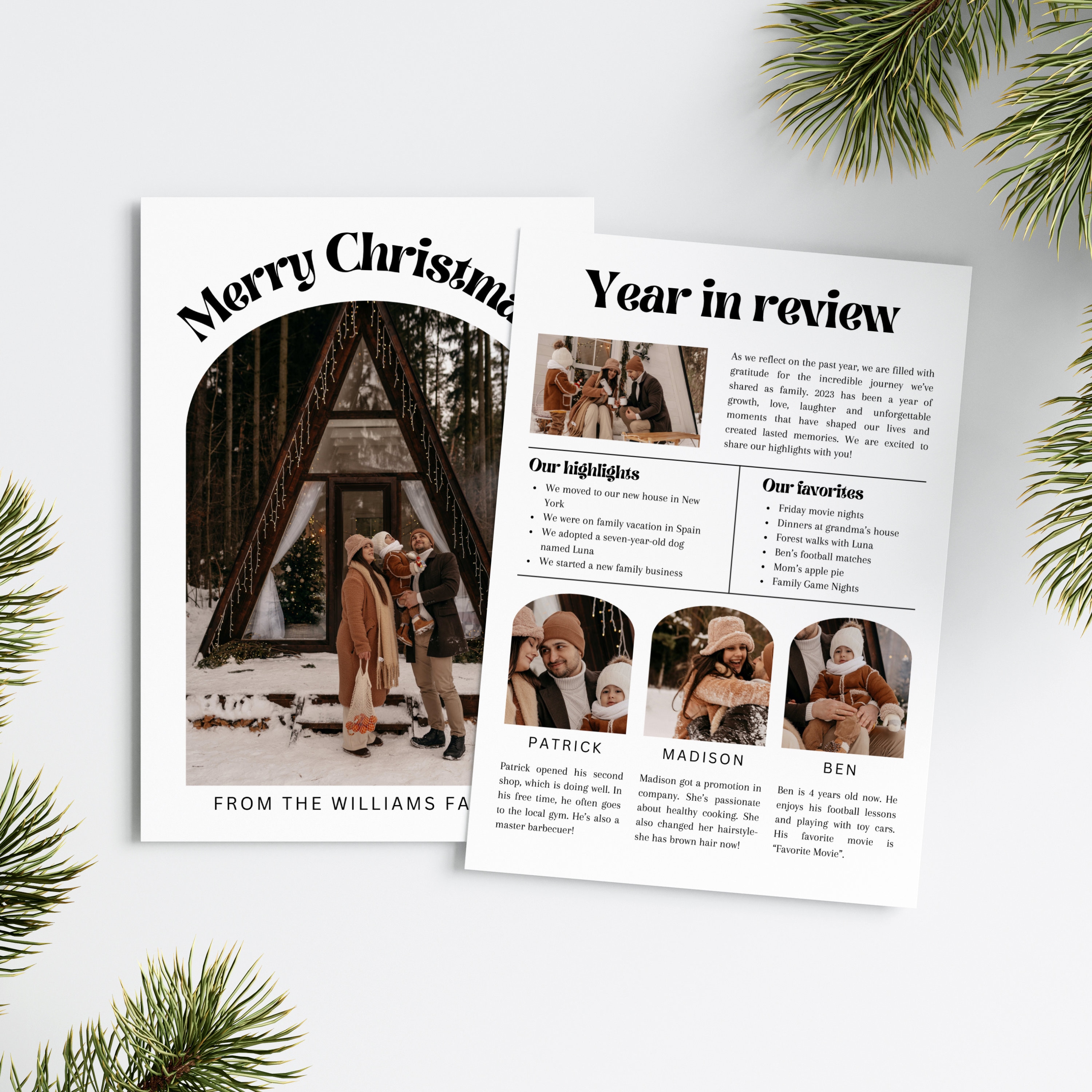 Year in Review Christmas Card Template, What A Year Card, Printable ...