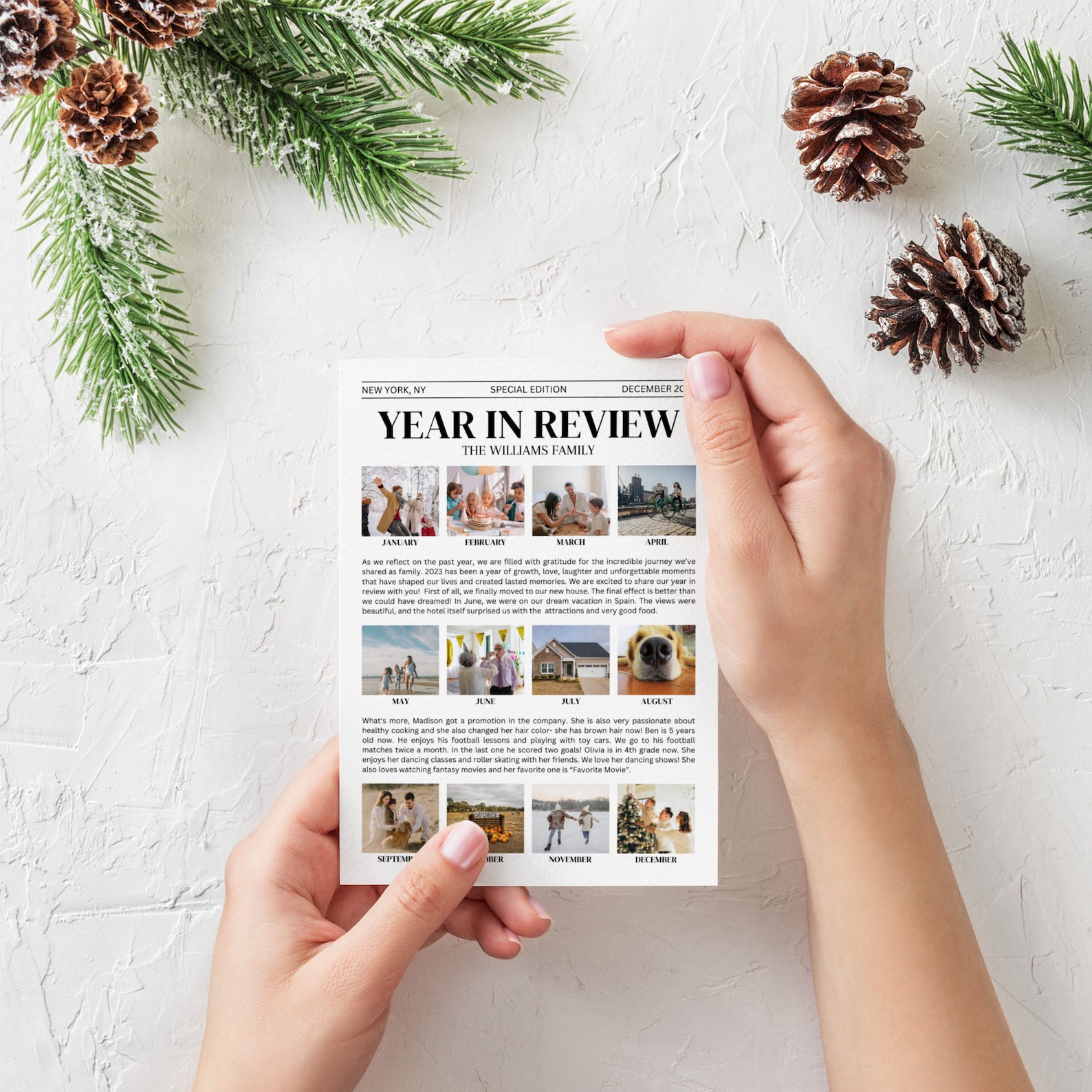 Year in Review Christmas Card Template, What A Year Card Photo Collage ...