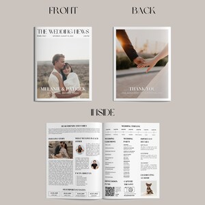 4 Pages Wedding Magazine Template, Folded Wedding Program Template ...