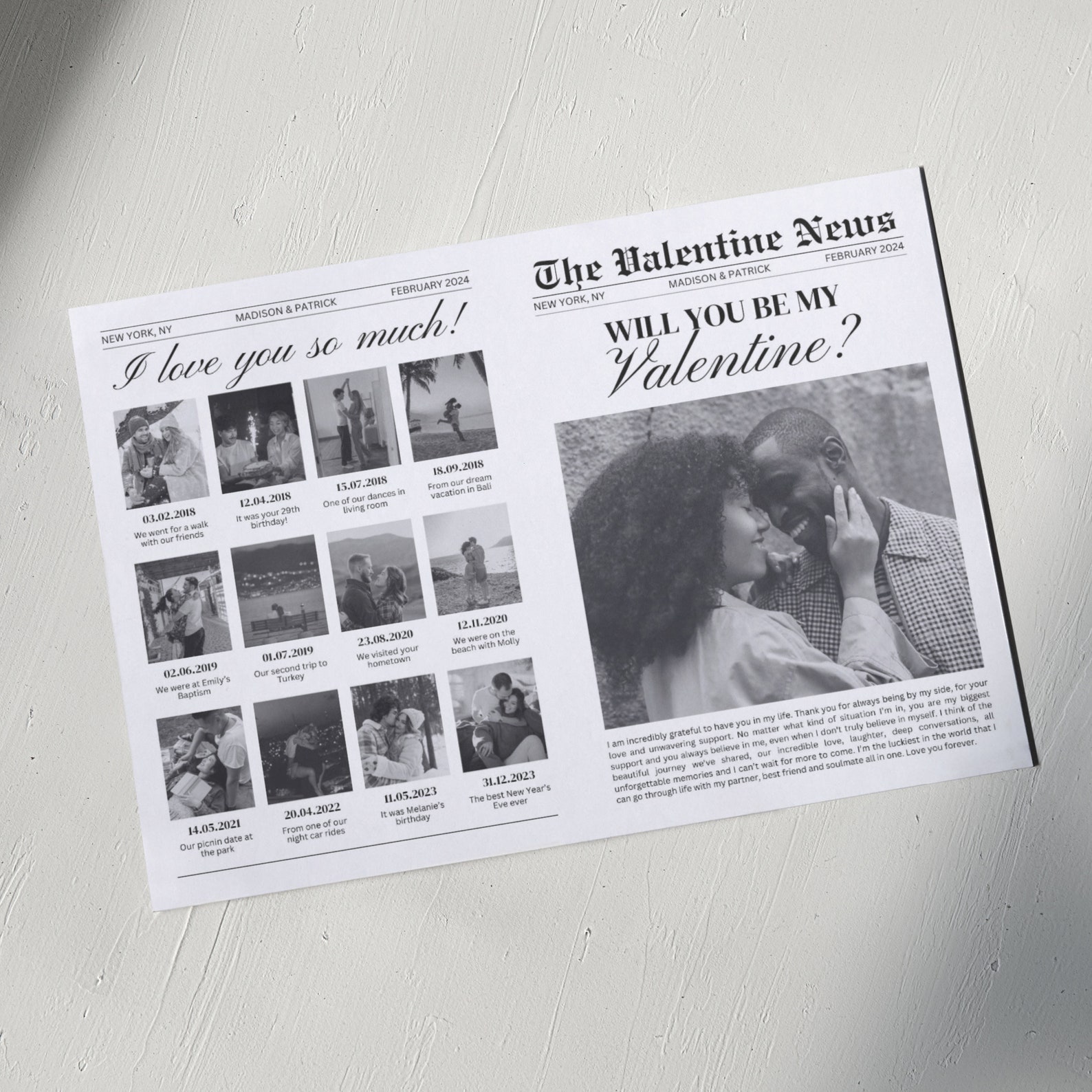 Valentines Day Newspaper Template, Newspaper Flower Bouquet Wrap ...