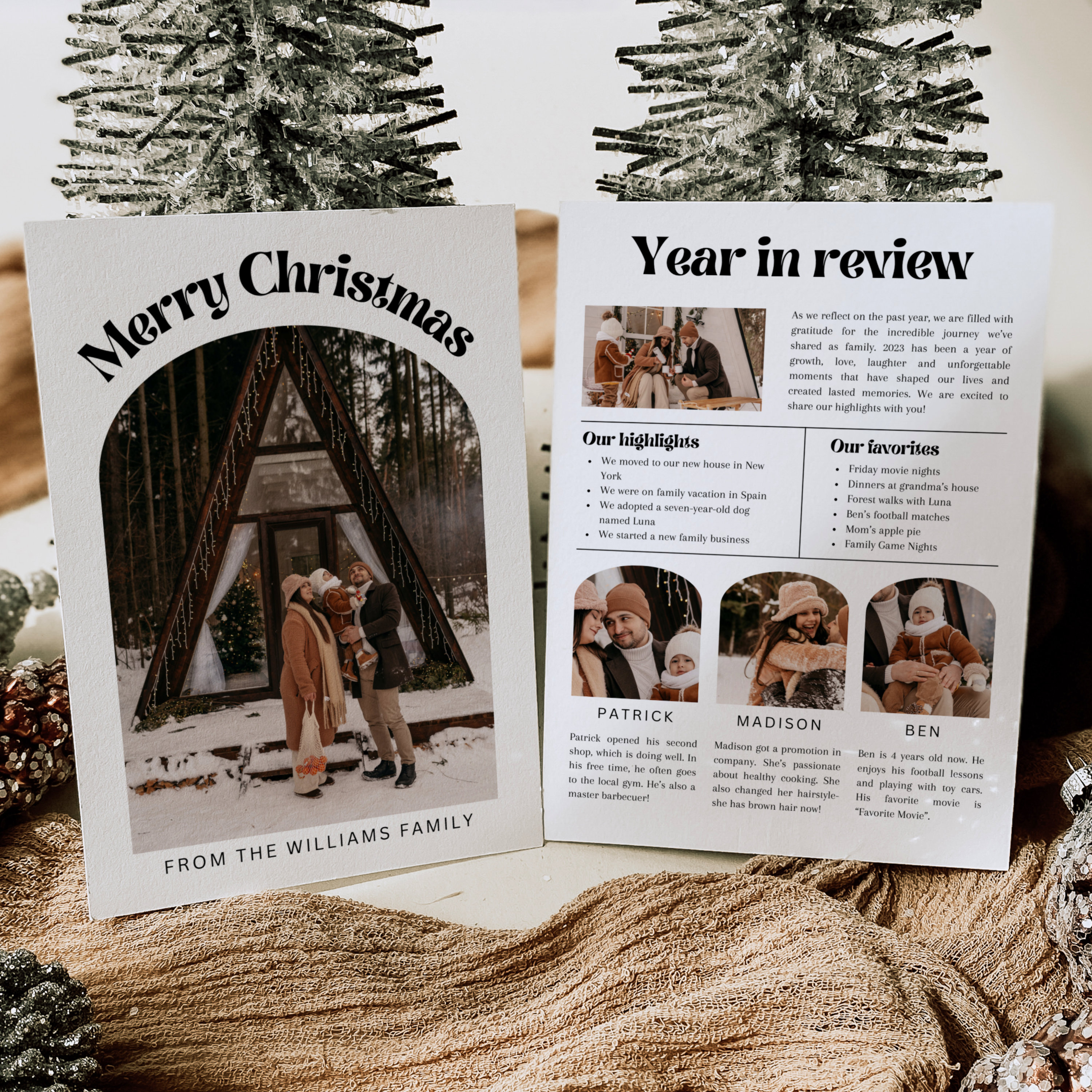 Year in Review Christmas Card Template, What A Year Card, Printable ...