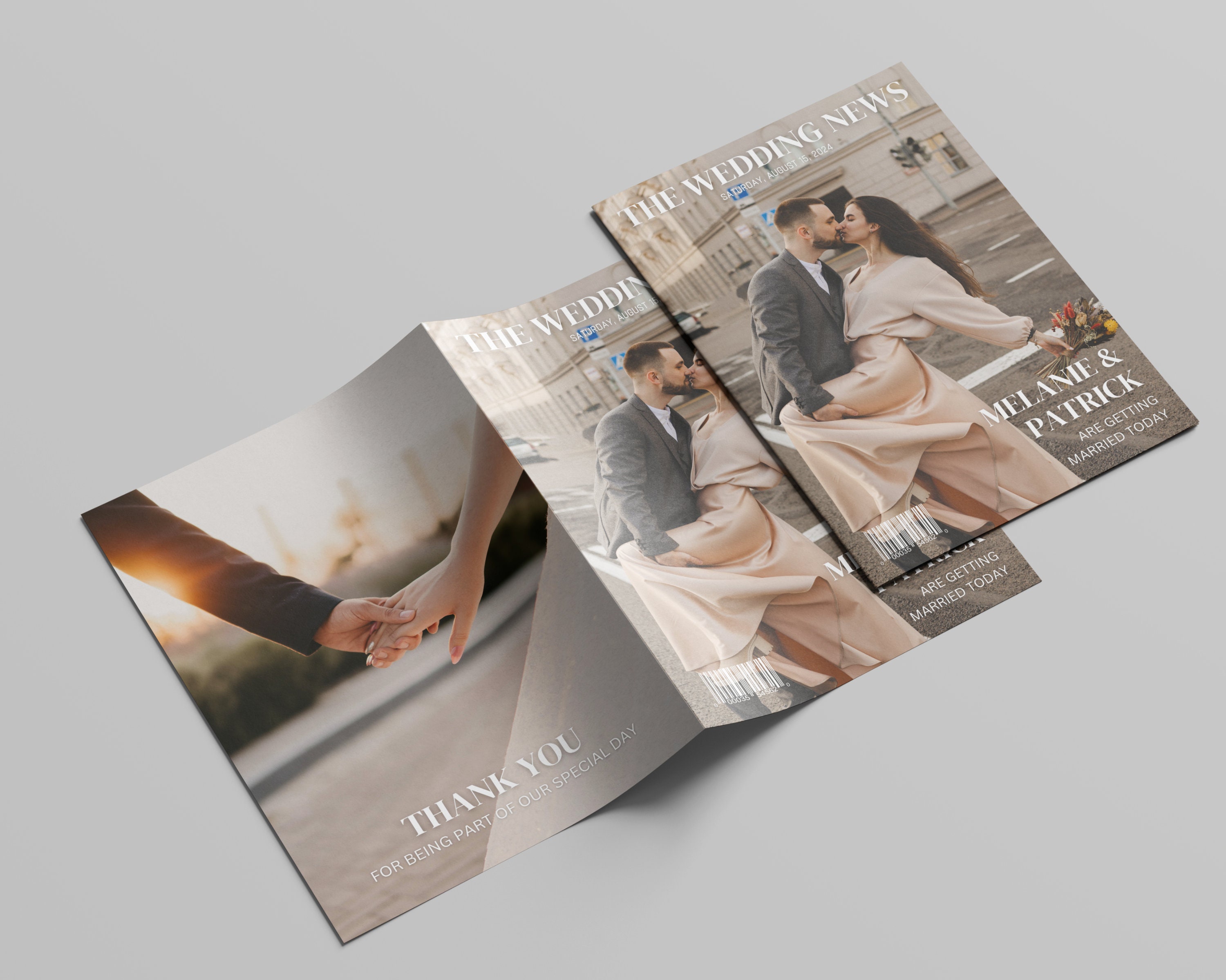 4 Pages Wedding Magazine Template, Folded Wedding Program Template ...