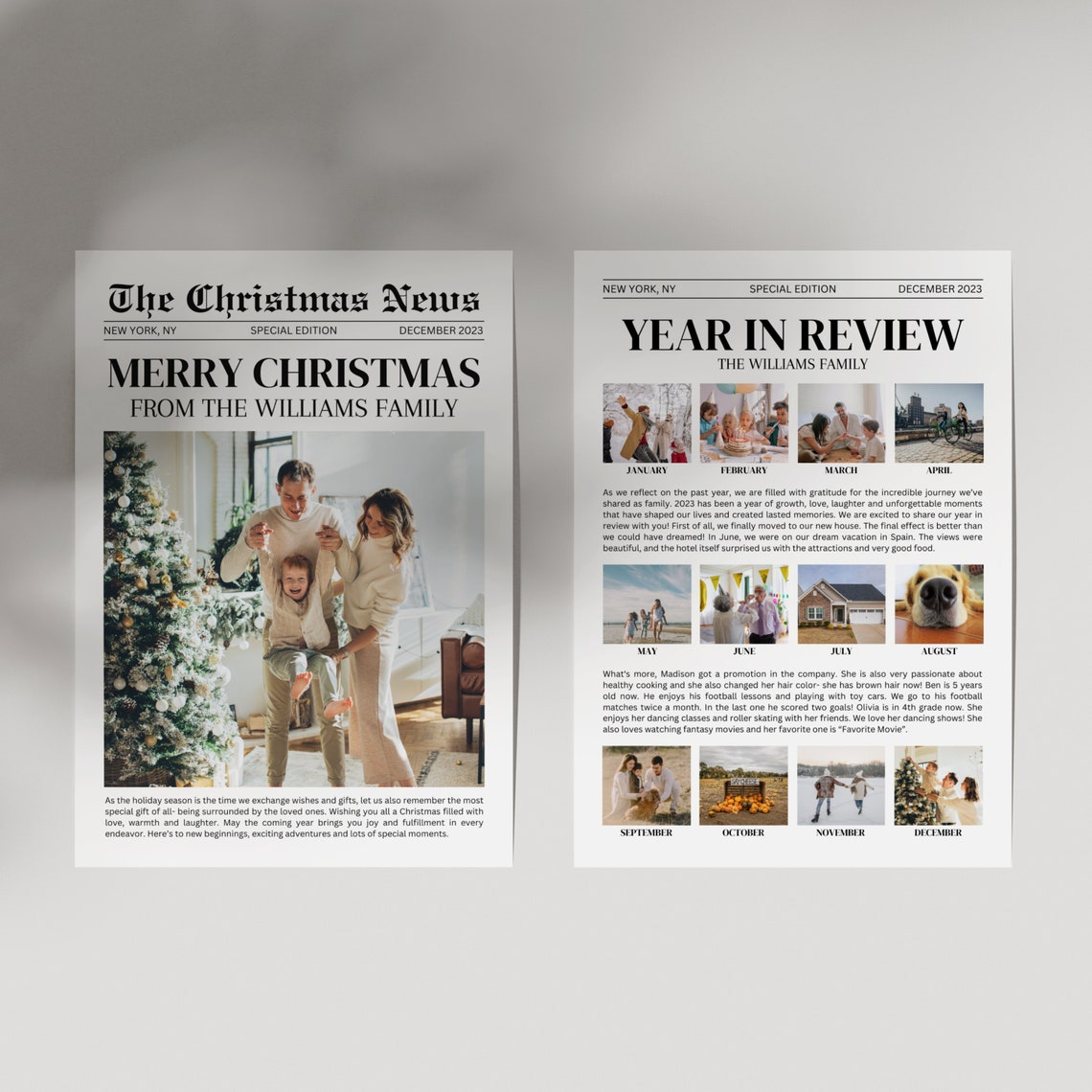 Year in Review Christmas Card Template, What A Year Card Photo Collage ...