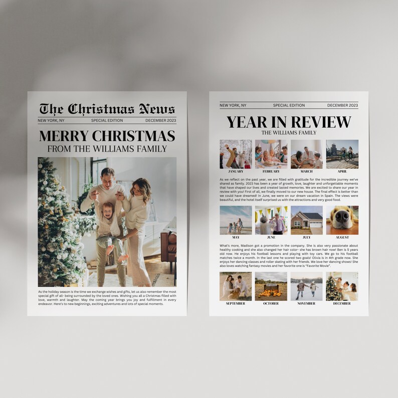 Year in Review Christmas Card Template, What A Year Card Photo Collage ...