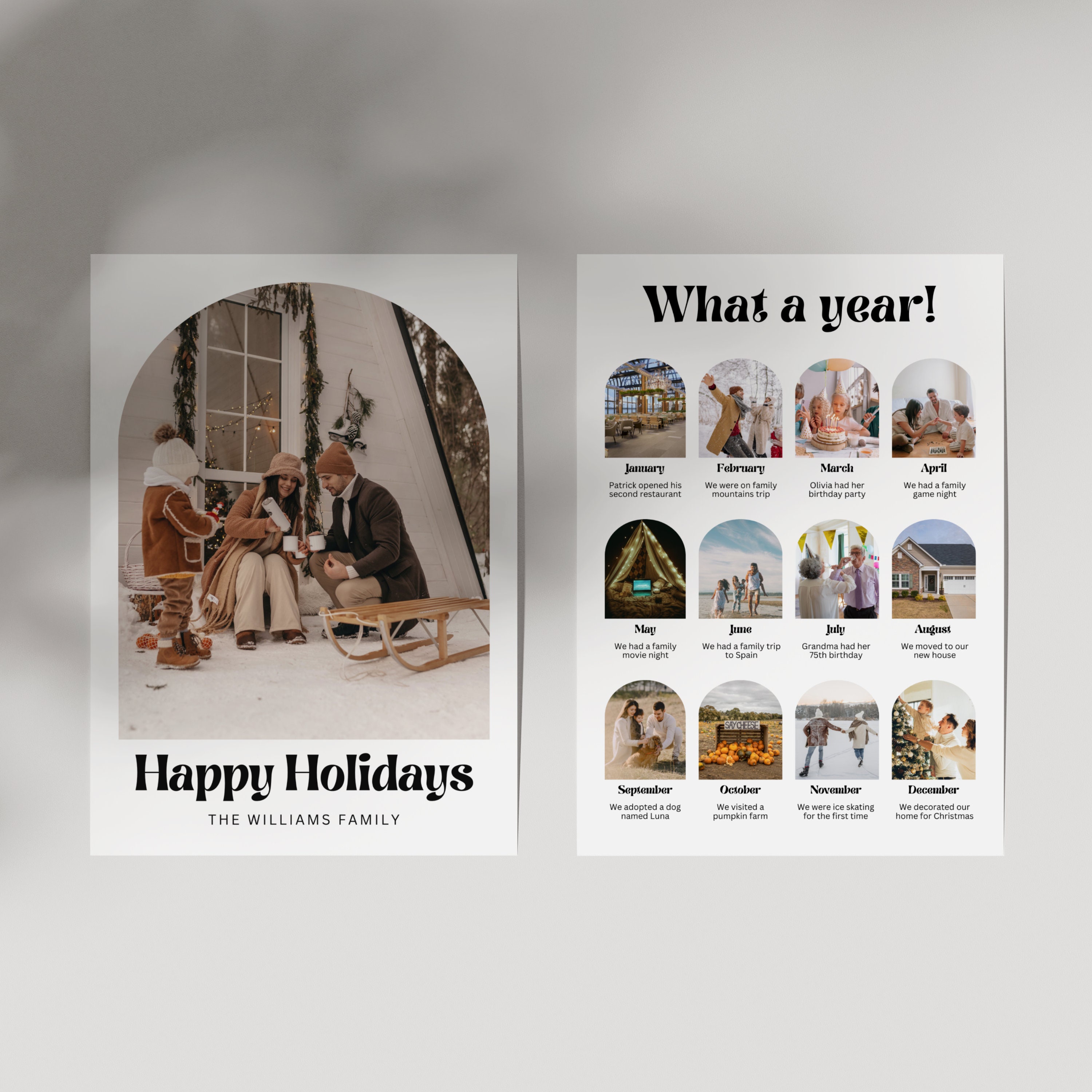 Year in Review Christmas Card Template, What A Year Card Photo Collage ...