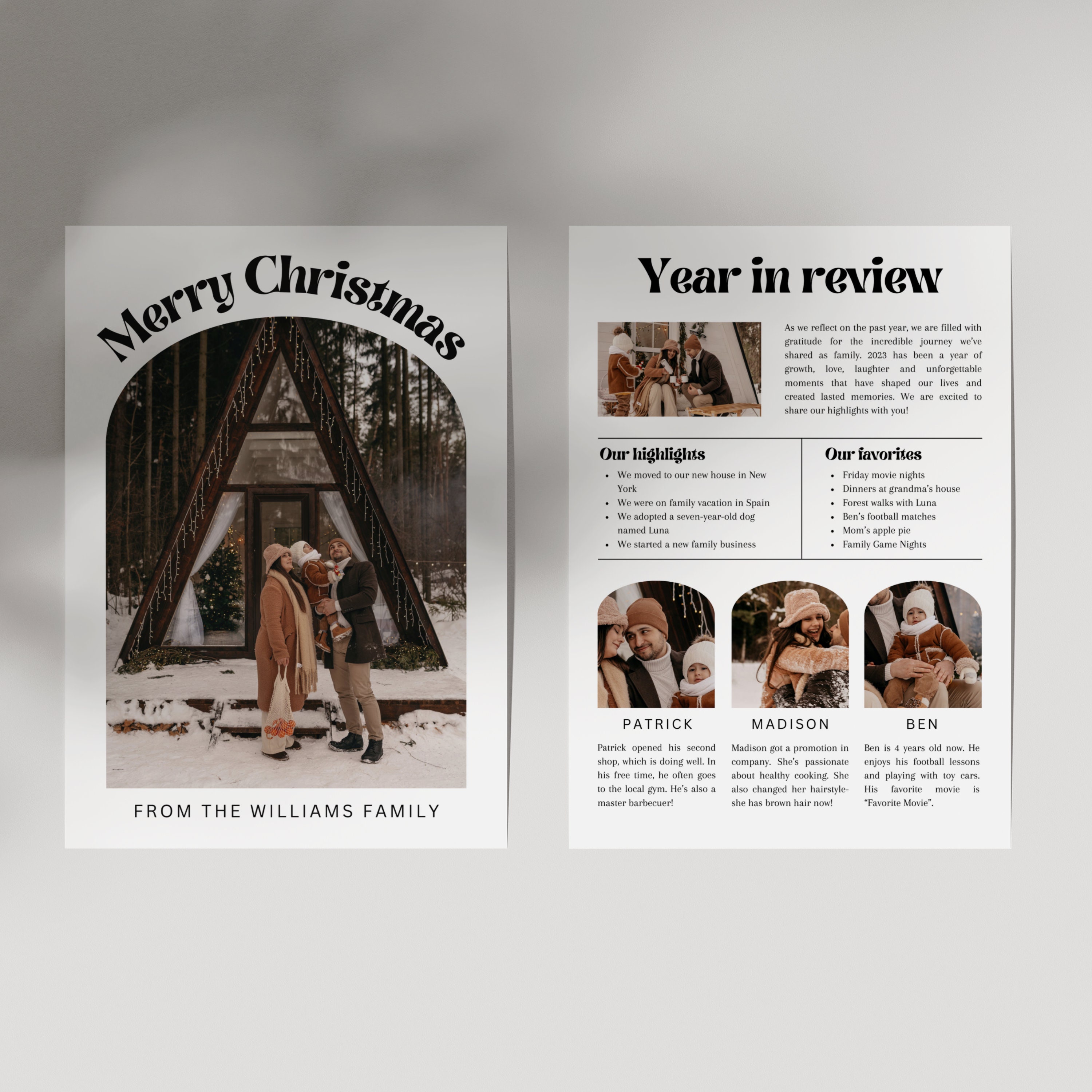 Year in Review Christmas Card Template What A Year Card - Etsy