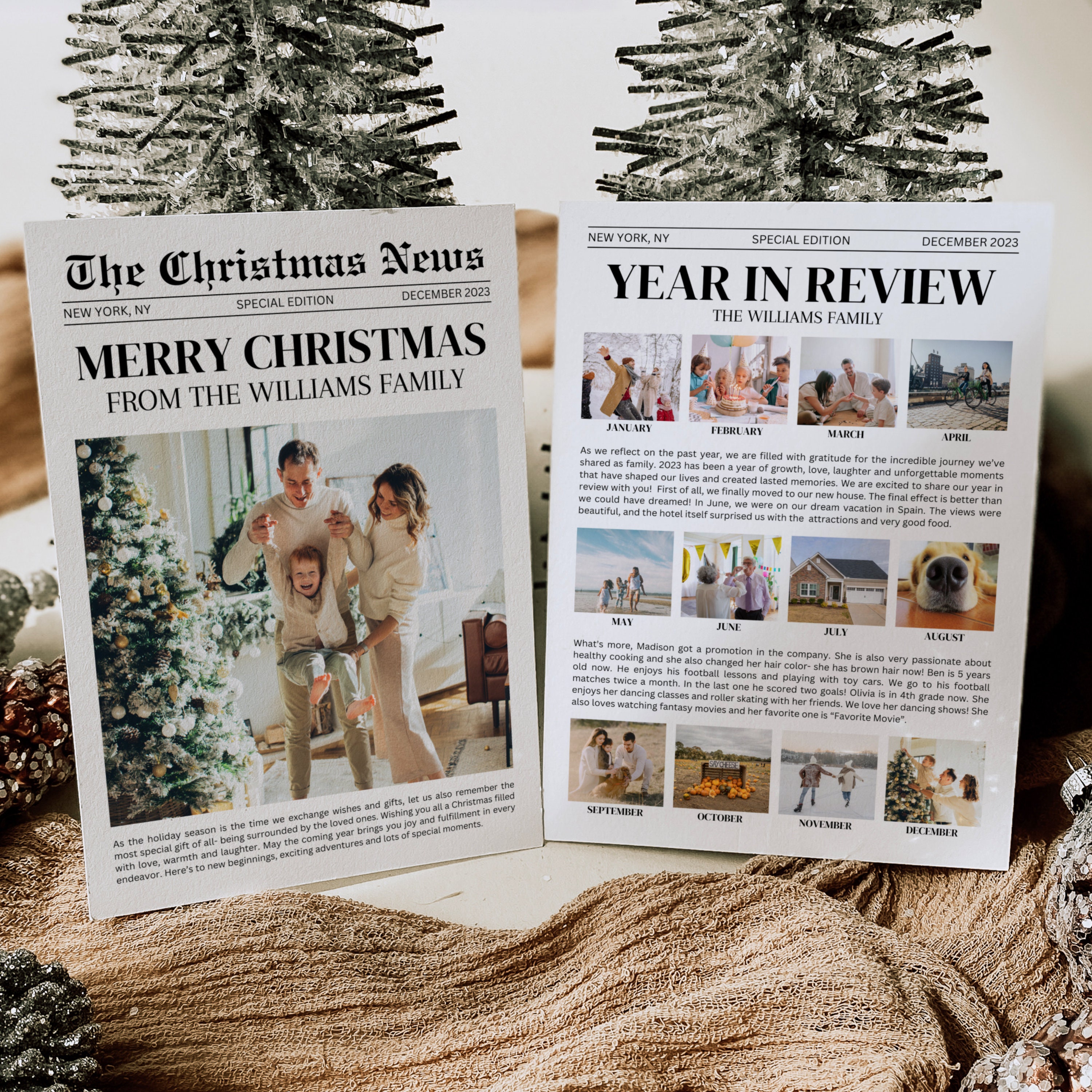 Year in Review Christmas Card Template, What A Year Card Photo Collage ...