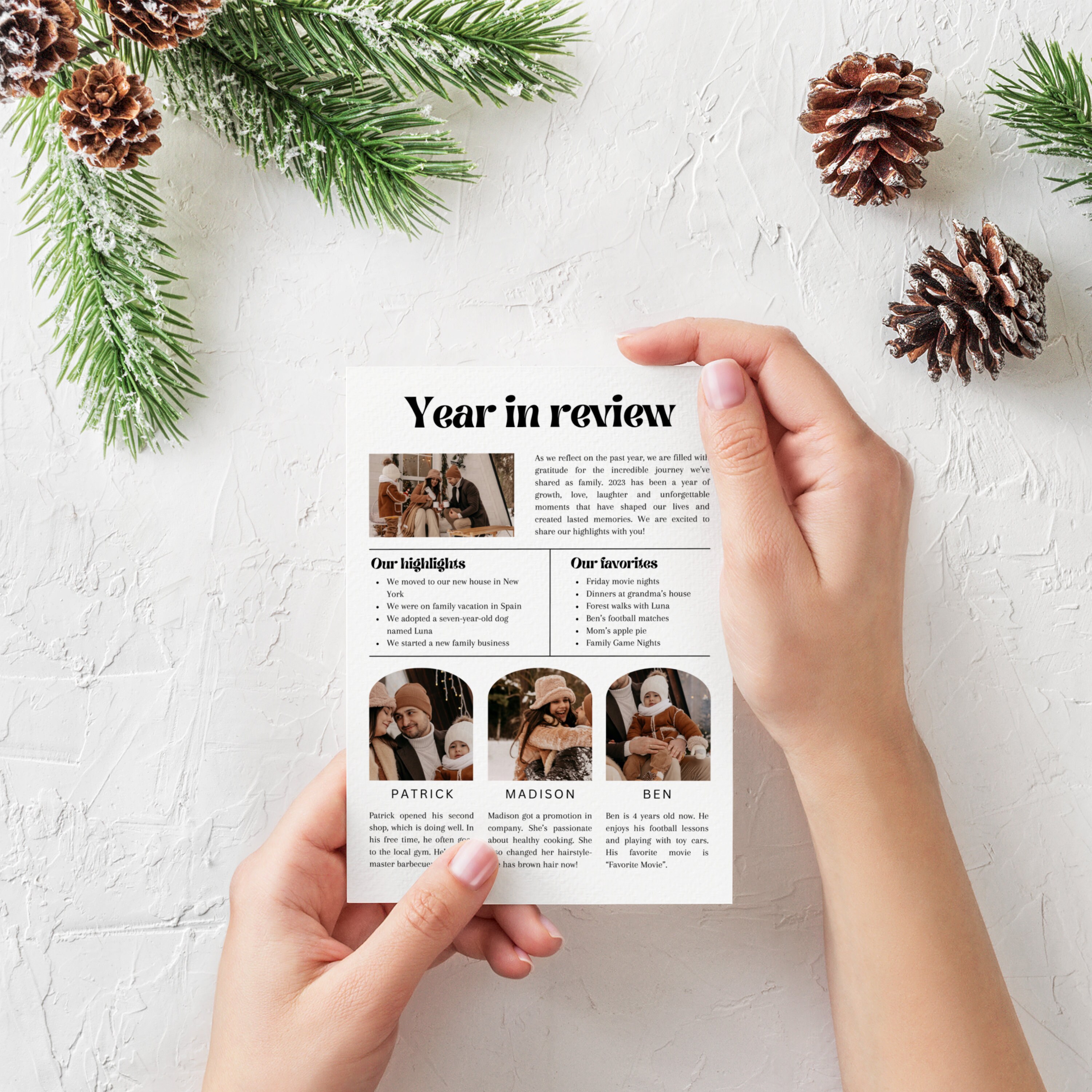 Year in Review Christmas Card Template What A Year Card - Etsy