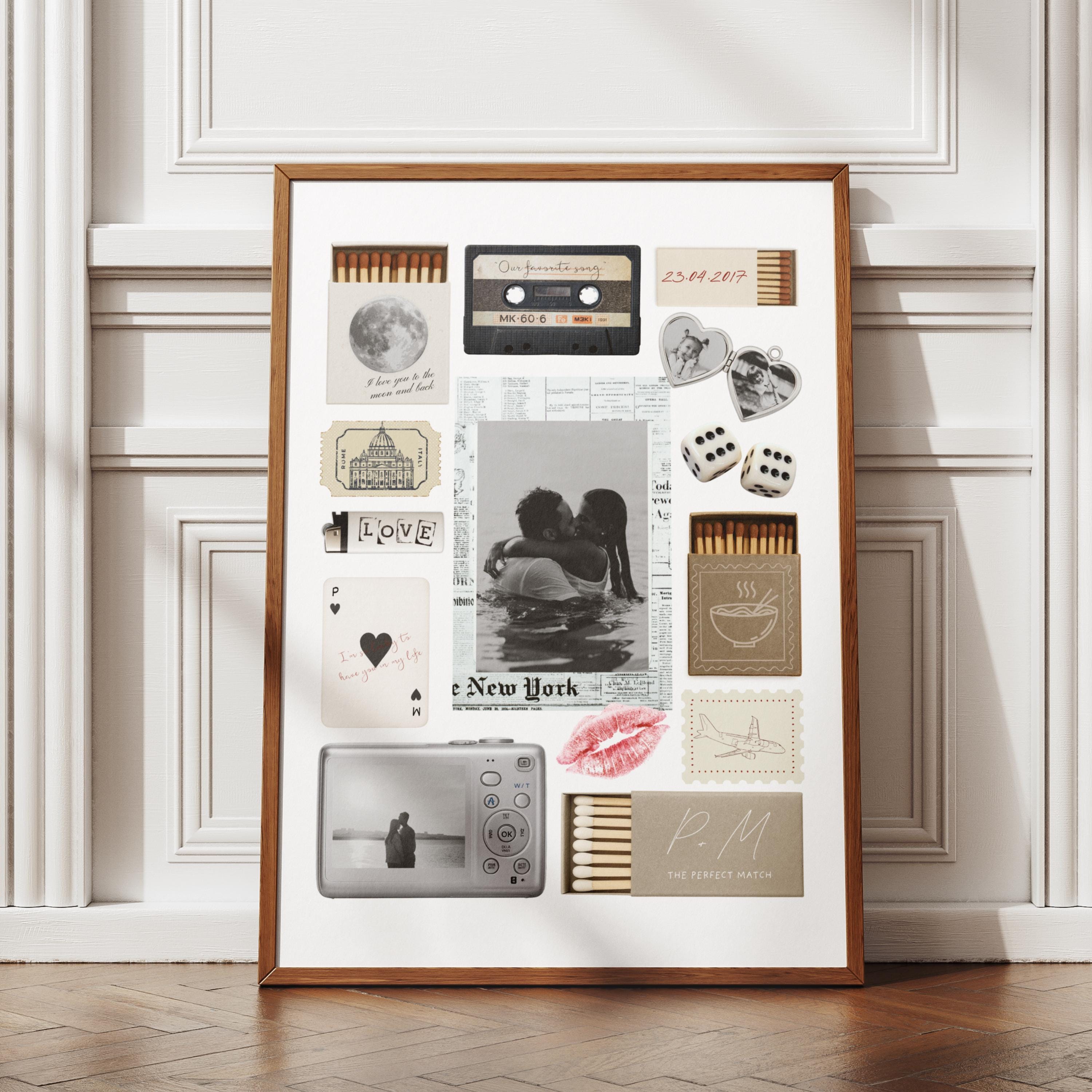 Matchbook Poster Canva Template Matchbox Art Custom Collage Wall Print ...