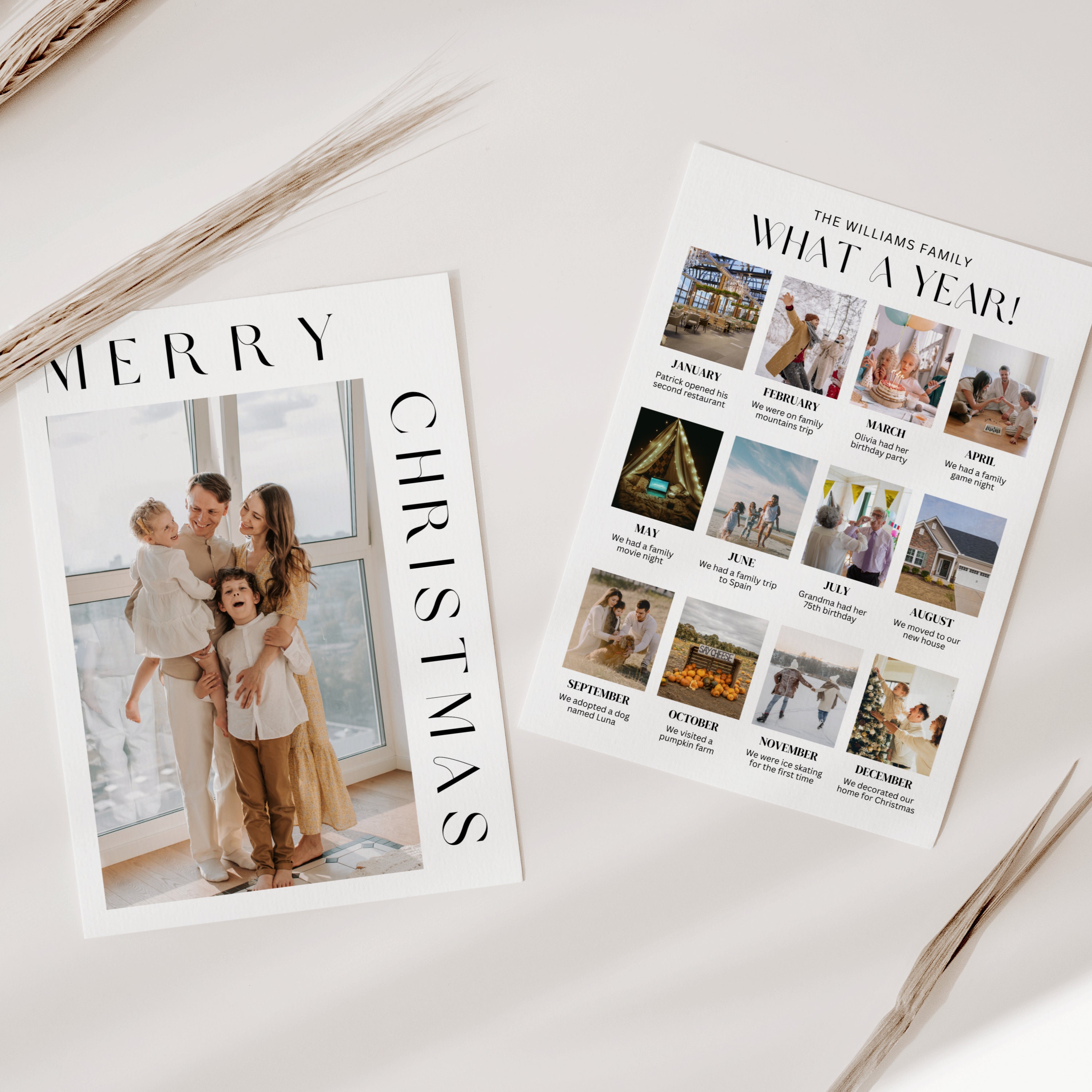 Year in Review Holiday Card Template, What A Year Card Photo Collage ...