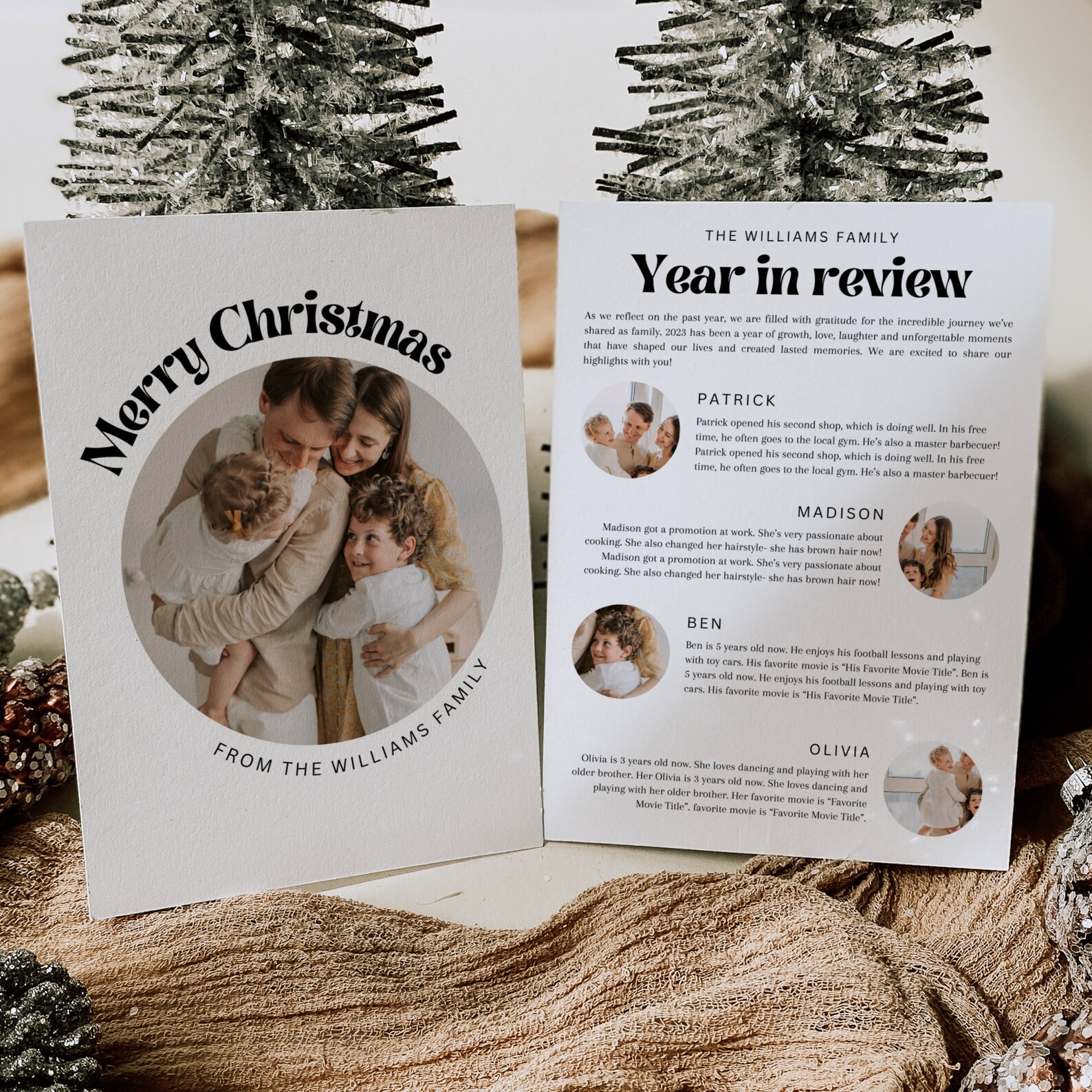 Year in Review Christmas Card Template, What A Year Photo Card, Holiday ...