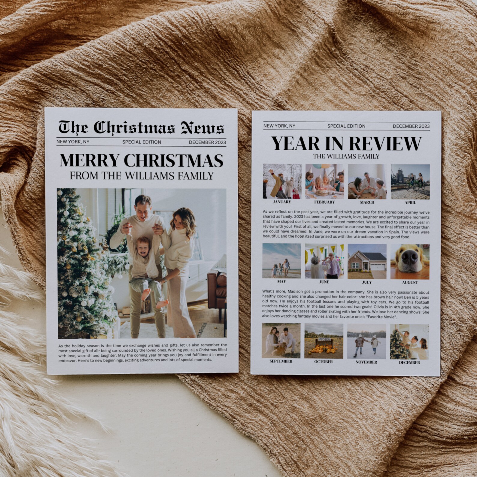 Year in Review Christmas Card Template, What A Year Card Photo Collage ...