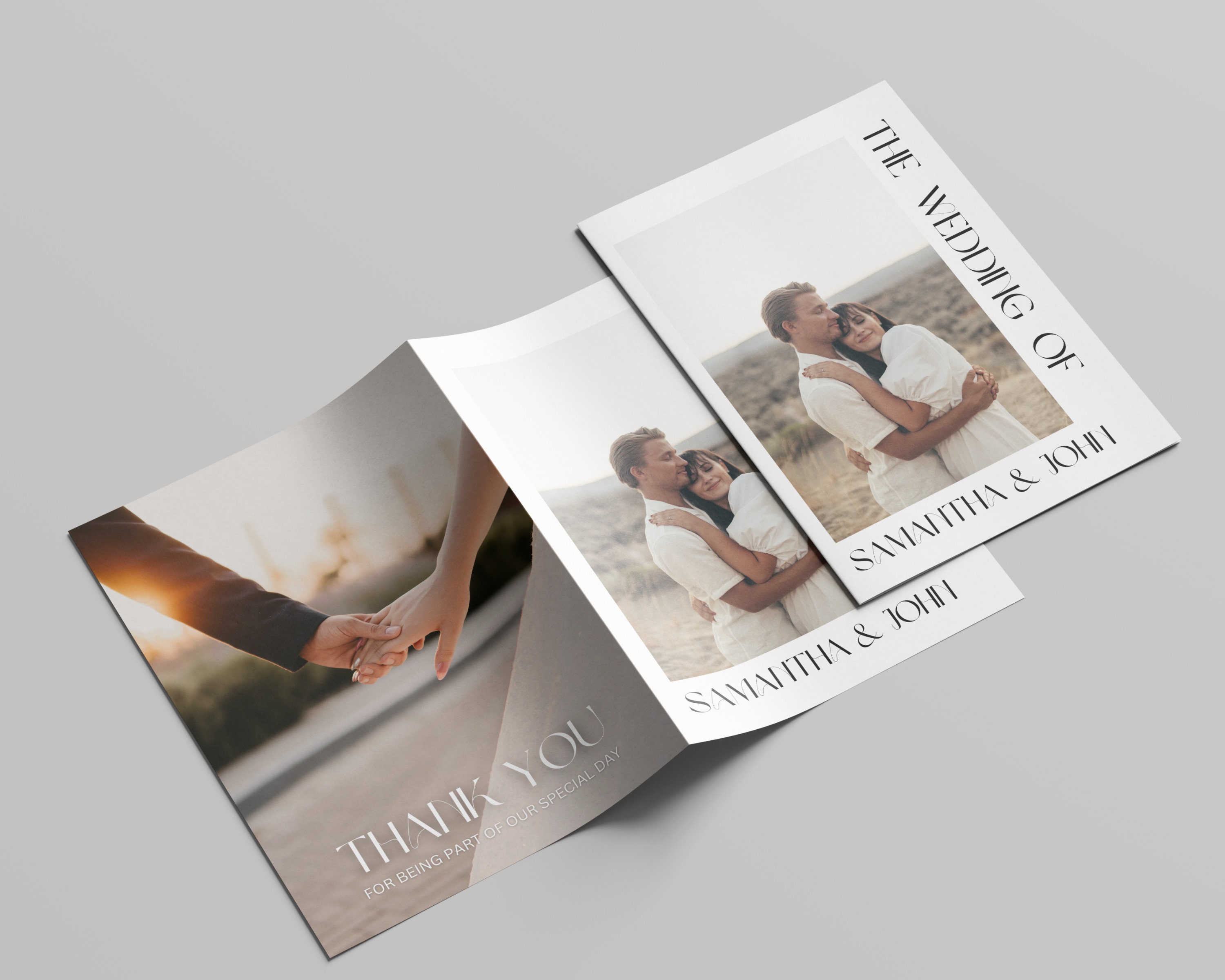 4 Pages Wedding Magazine Template, Folded Wedding Program Template ...