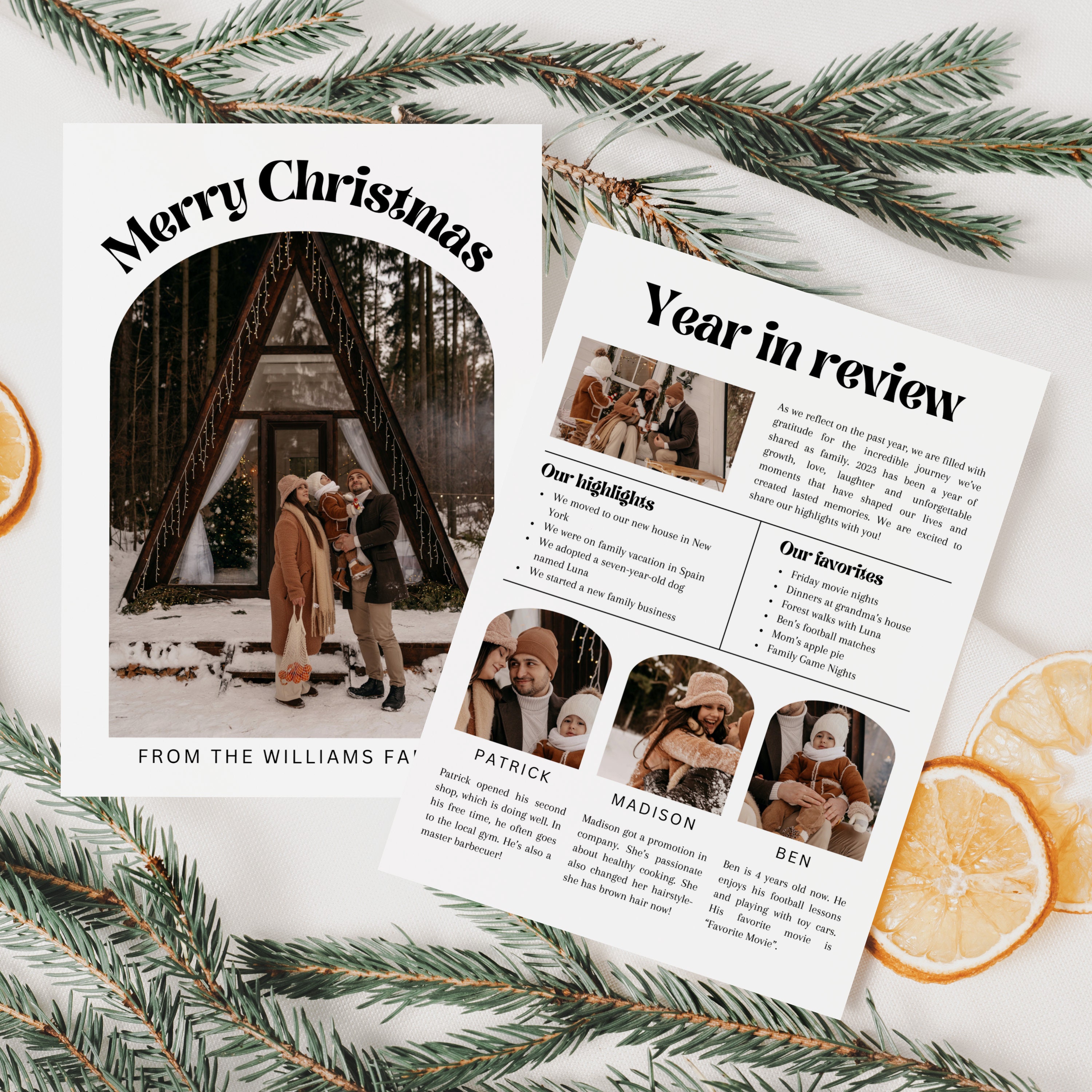 Year in Review Christmas Card Template, What A Year Card, Printable ...