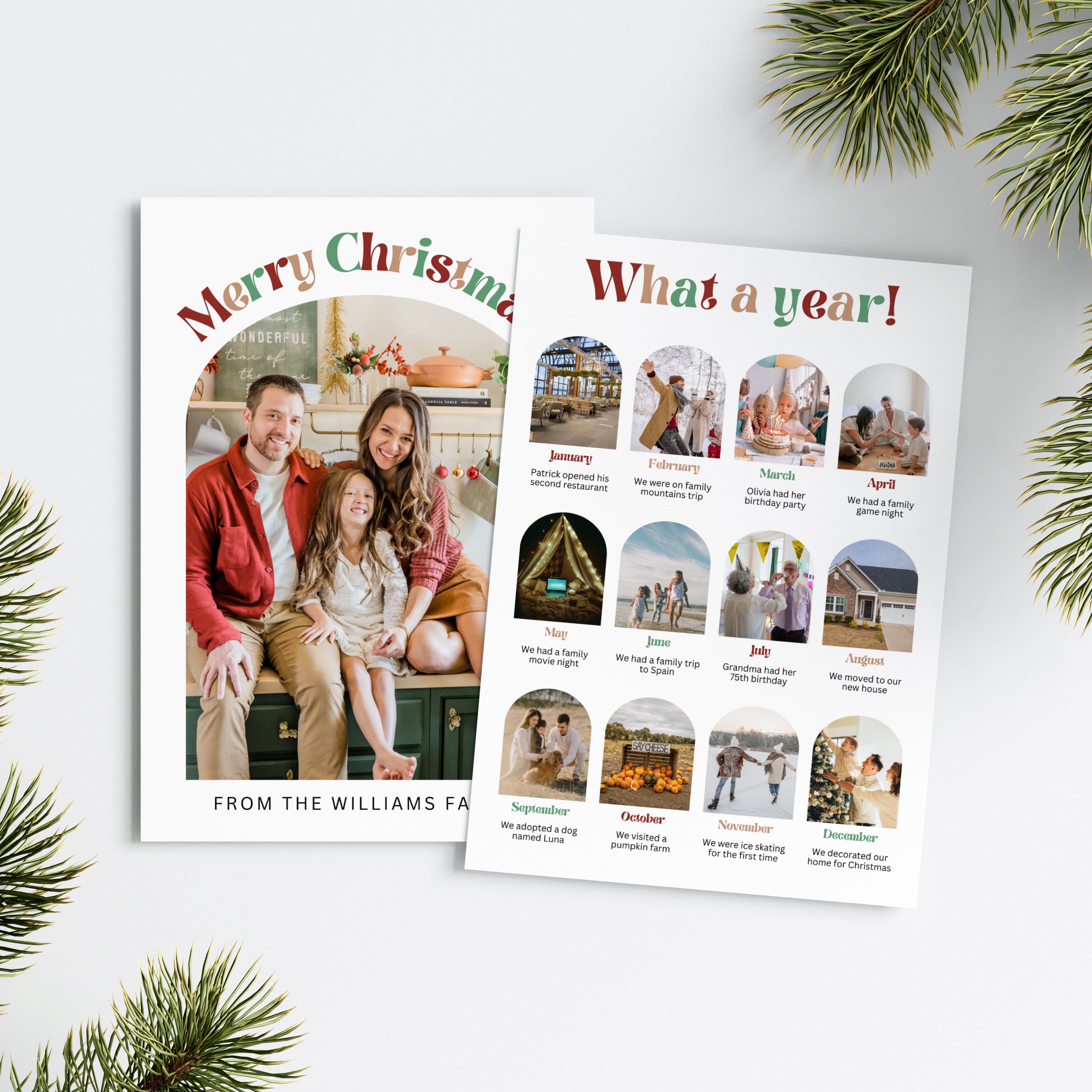 Year in Review Christmas Card Template, What A Year Card Photo Collage ...