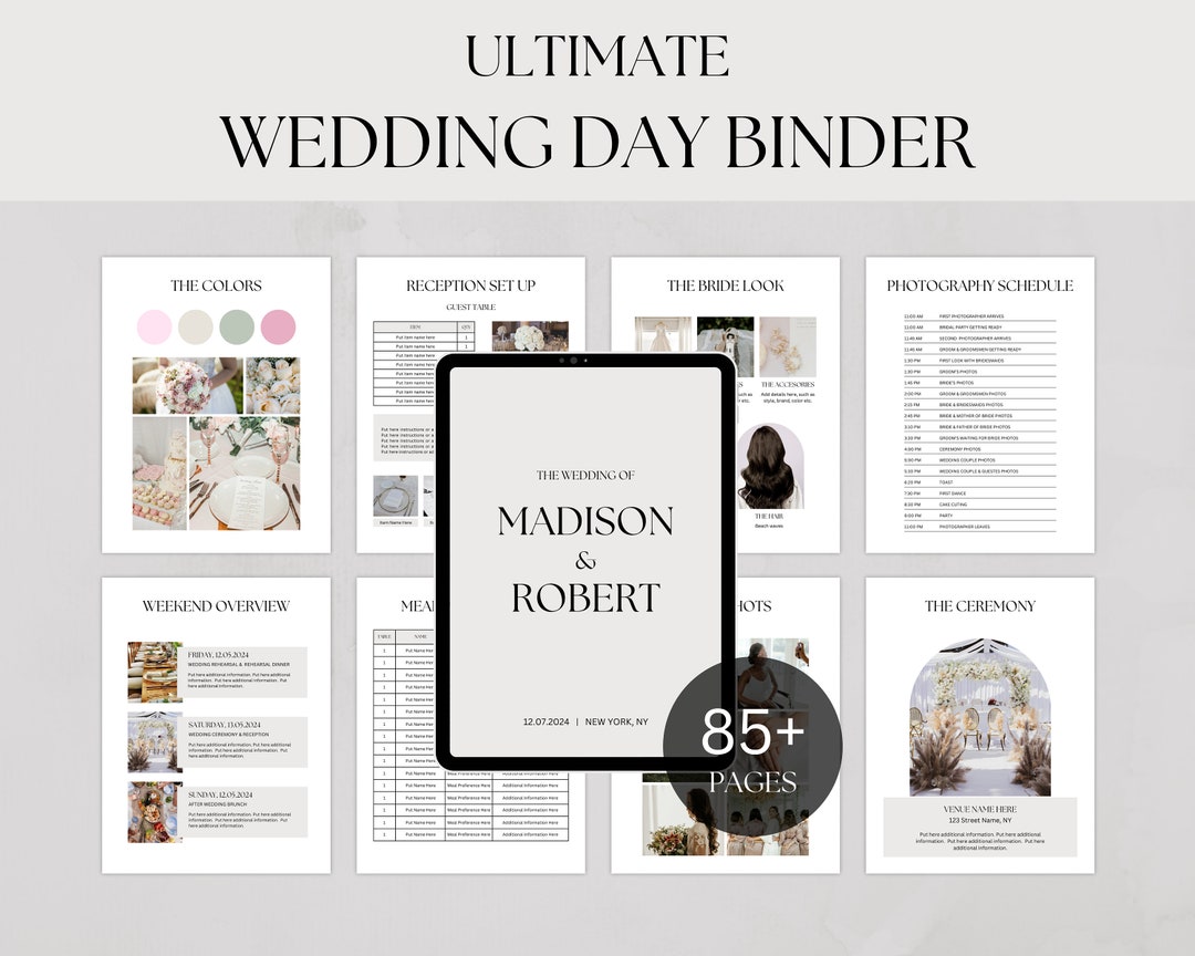 Ultimate Wedding Day Binder Template, Wedding Planner, Wedding ...