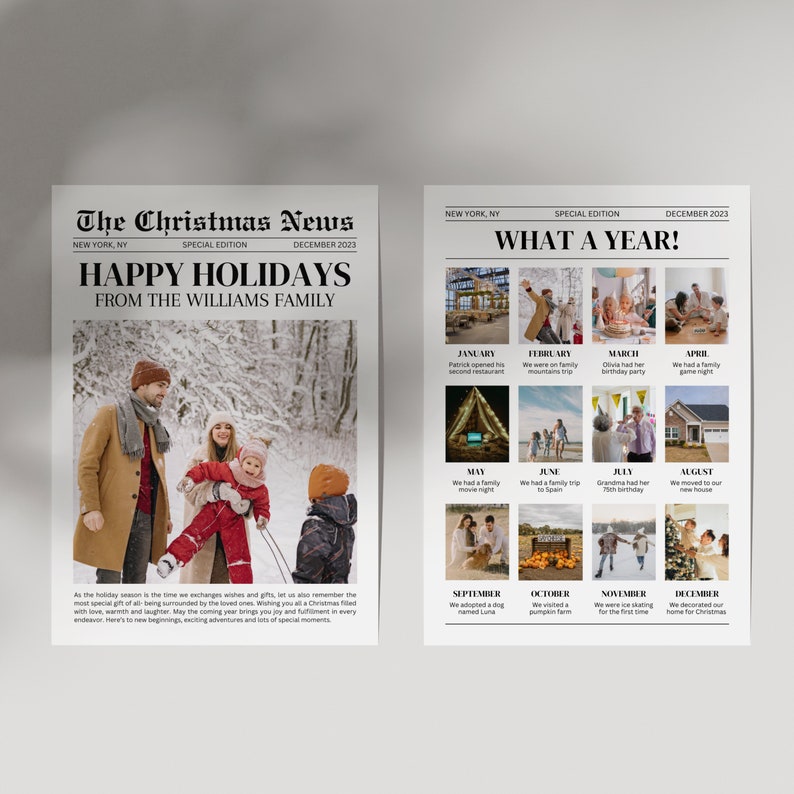 Year in Review Holiday Card Template, What A Year Card Photo Collage ...