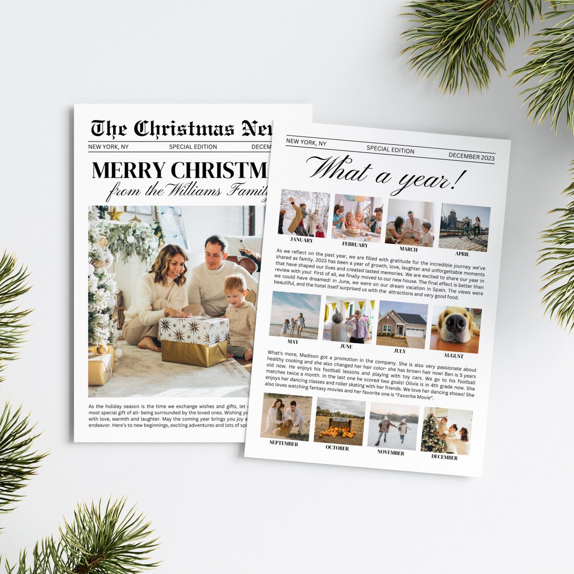 Year in Review Christmas Card Template, What A Year Card Photo Collage ...