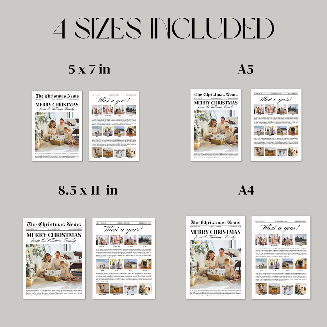 Year in Review Christmas Card Template, What A Year Card Photo Collage ...